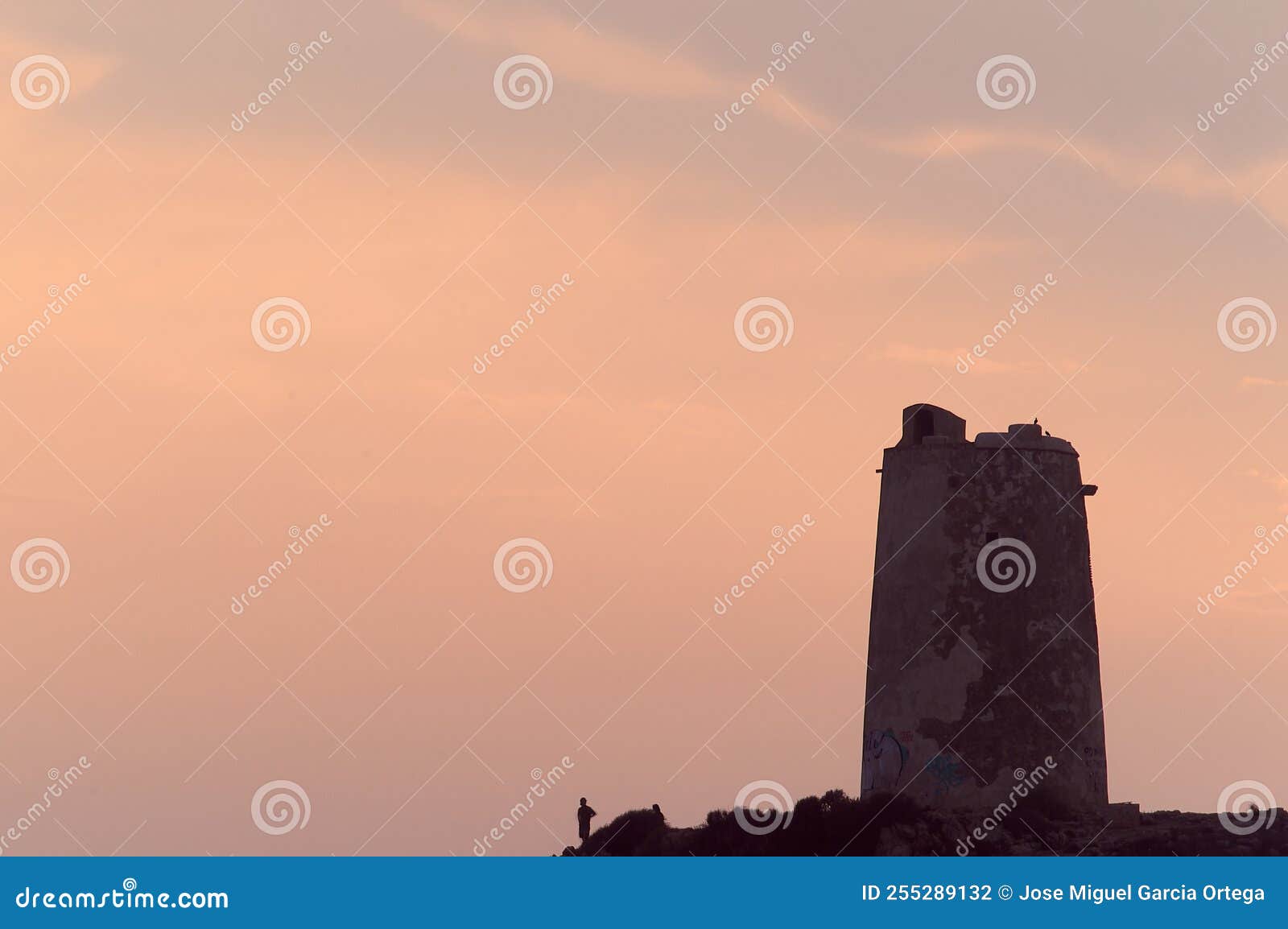 Medieval Watchtower with Backlight and People Stock Photo - Image of ...