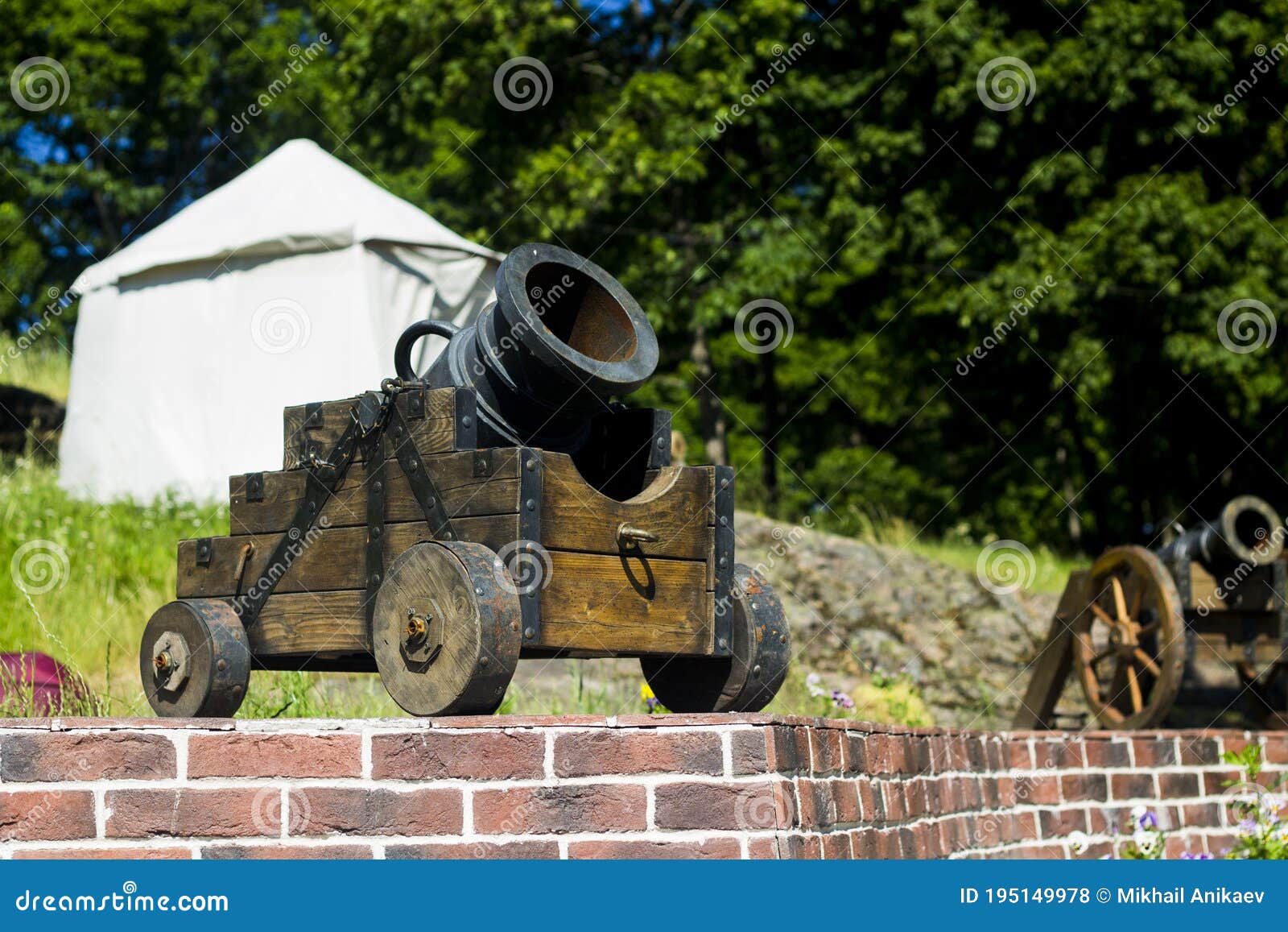 Medieval Weapon,replica of Mortars in Vyborg Stock Photo - Image of ...