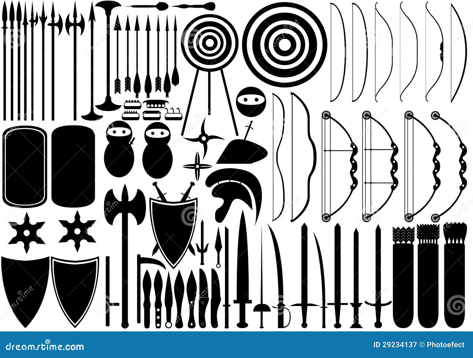 Medieval weapons stock vector. Illustration of graphic - 29234137