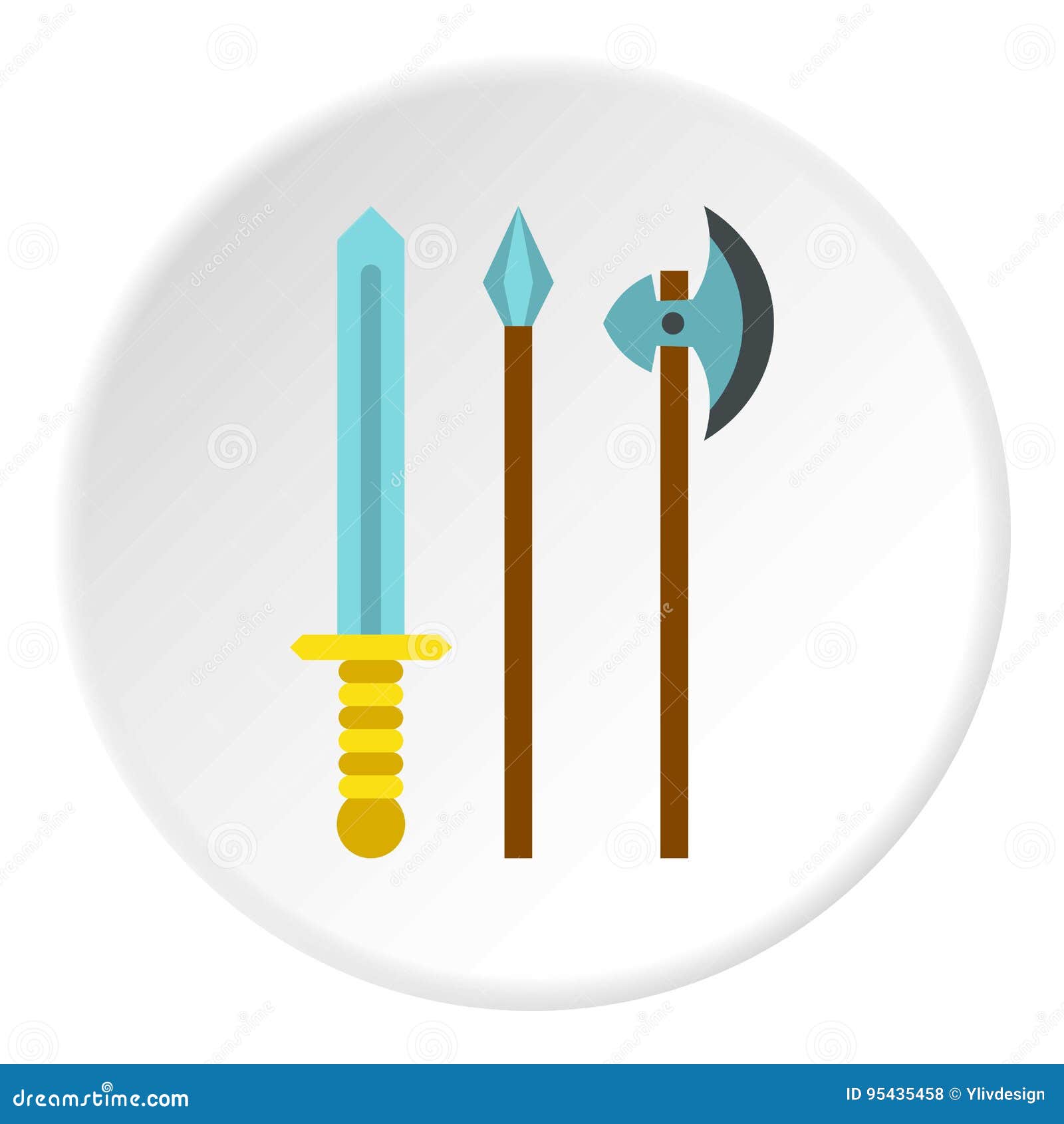 Medieval Weapons Icon Circle Stock Vector - Illustration of iron ...