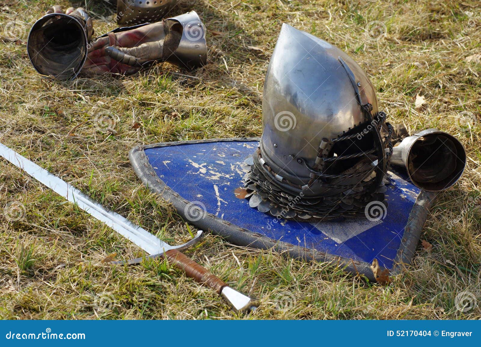 Medieval Weapons Sword Shield Helmet 2 Stock Photos - Free & Royalty ...