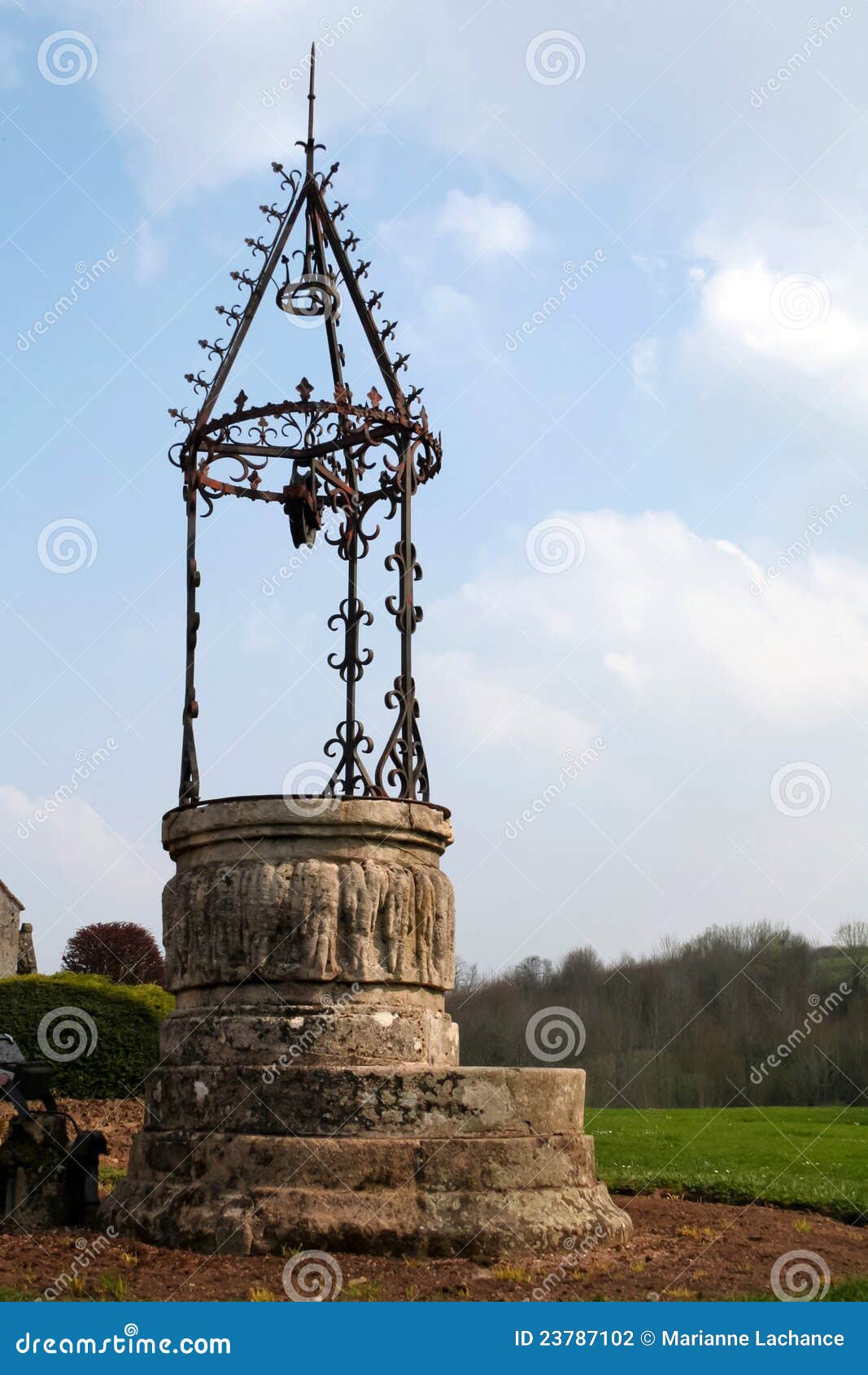 An Old Medieval Well In Beautiful Nature. Well Has Given Water To Those ...