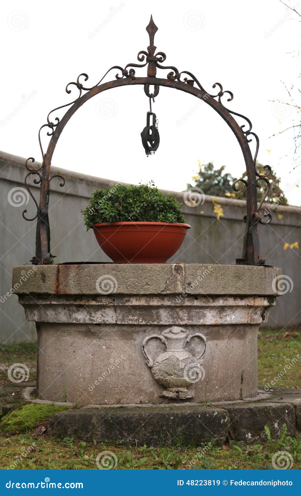 Medieval Well in the Courtyard of the Castle Stock Image - Image of ...