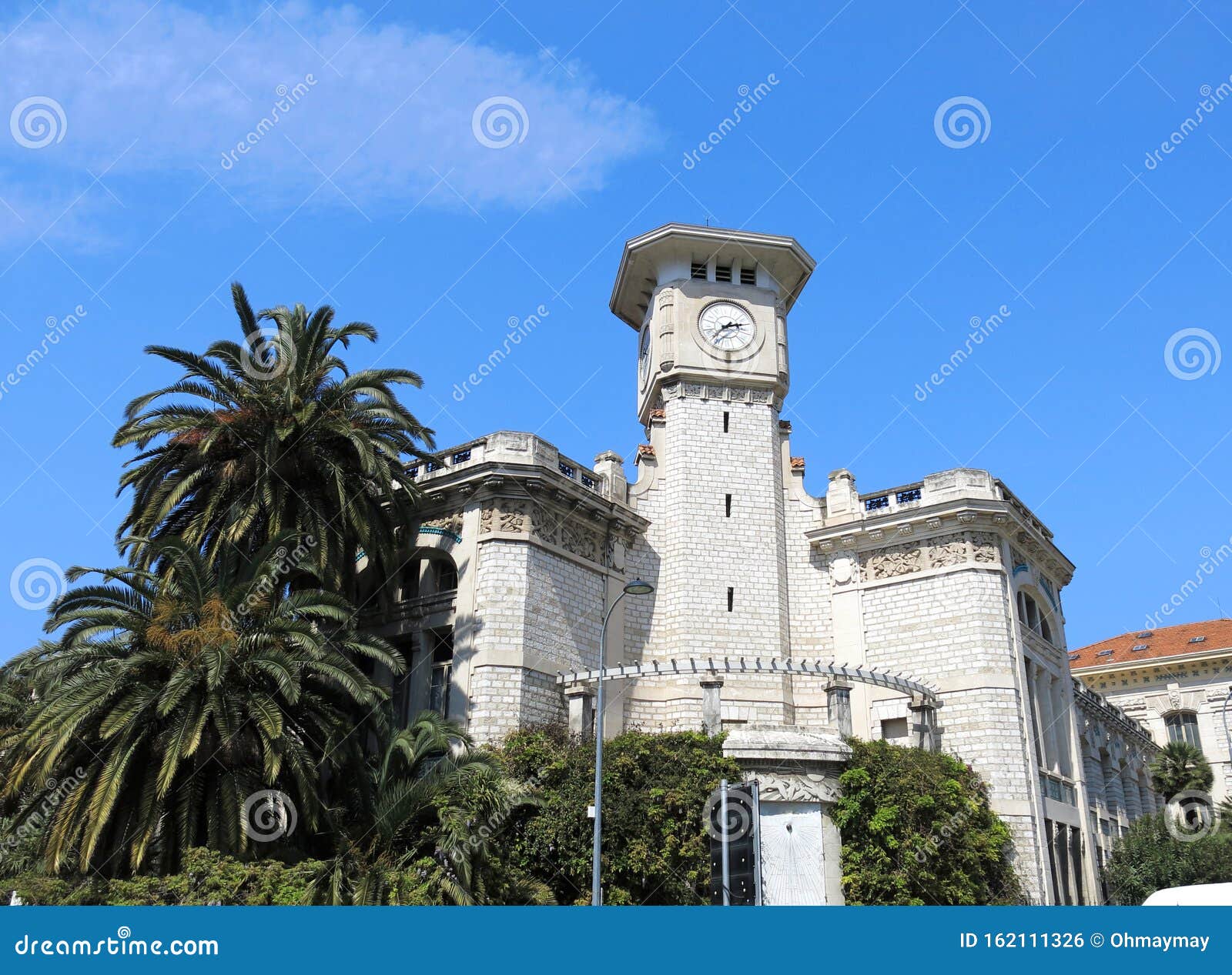 Medieval White Tower in Nice, France Stock Photo - Image of france ...
