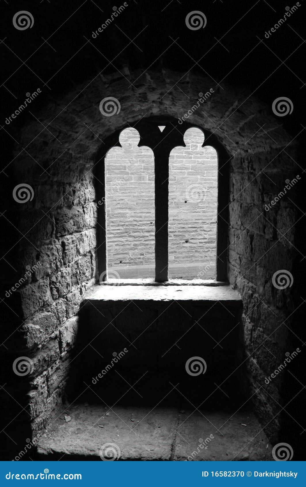 Medieval Window With Iron Bars And Shutters Stock Photography ...