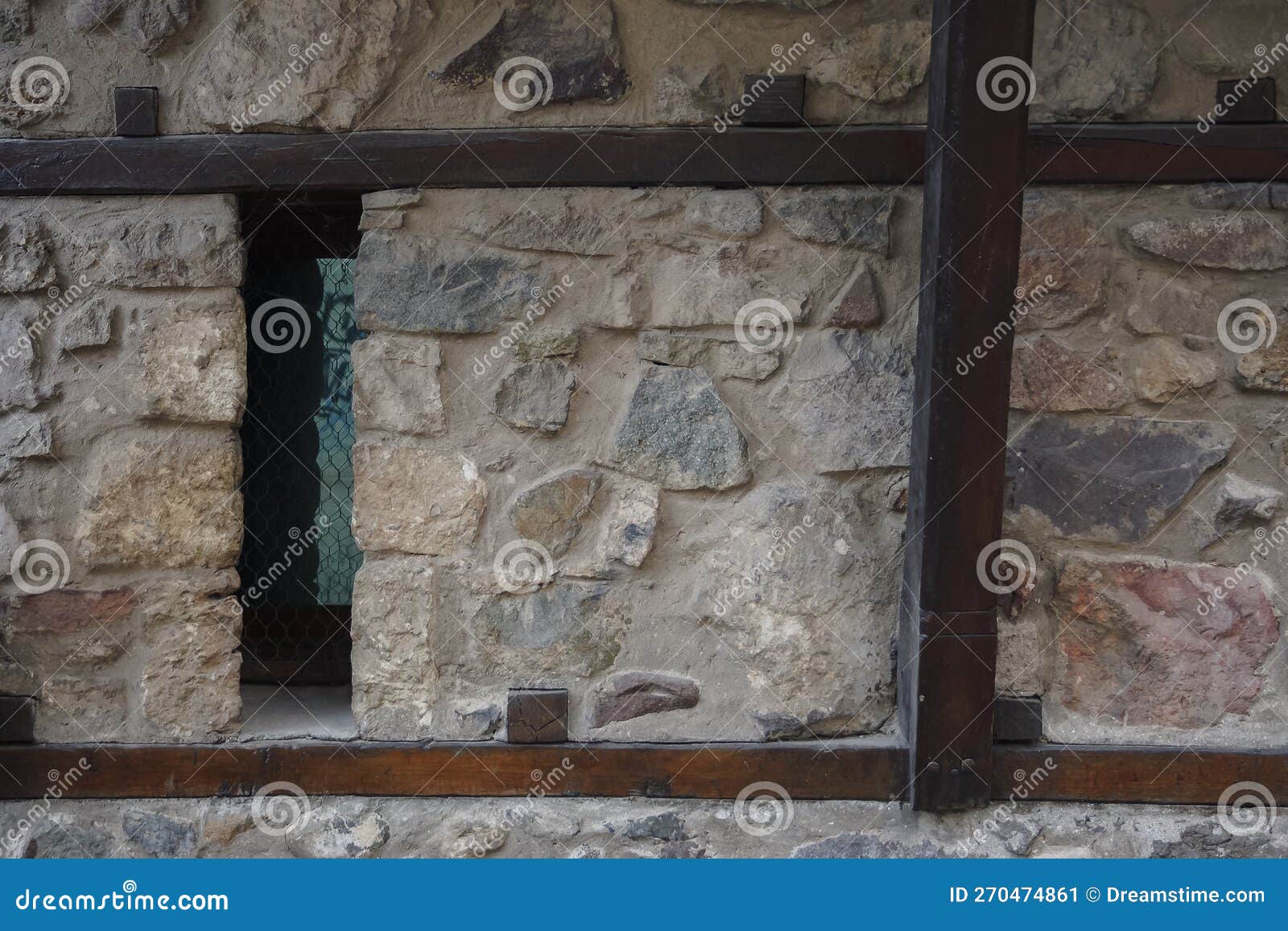Medieval Windows on the Stone Wall Stock Image - Image of aged ...