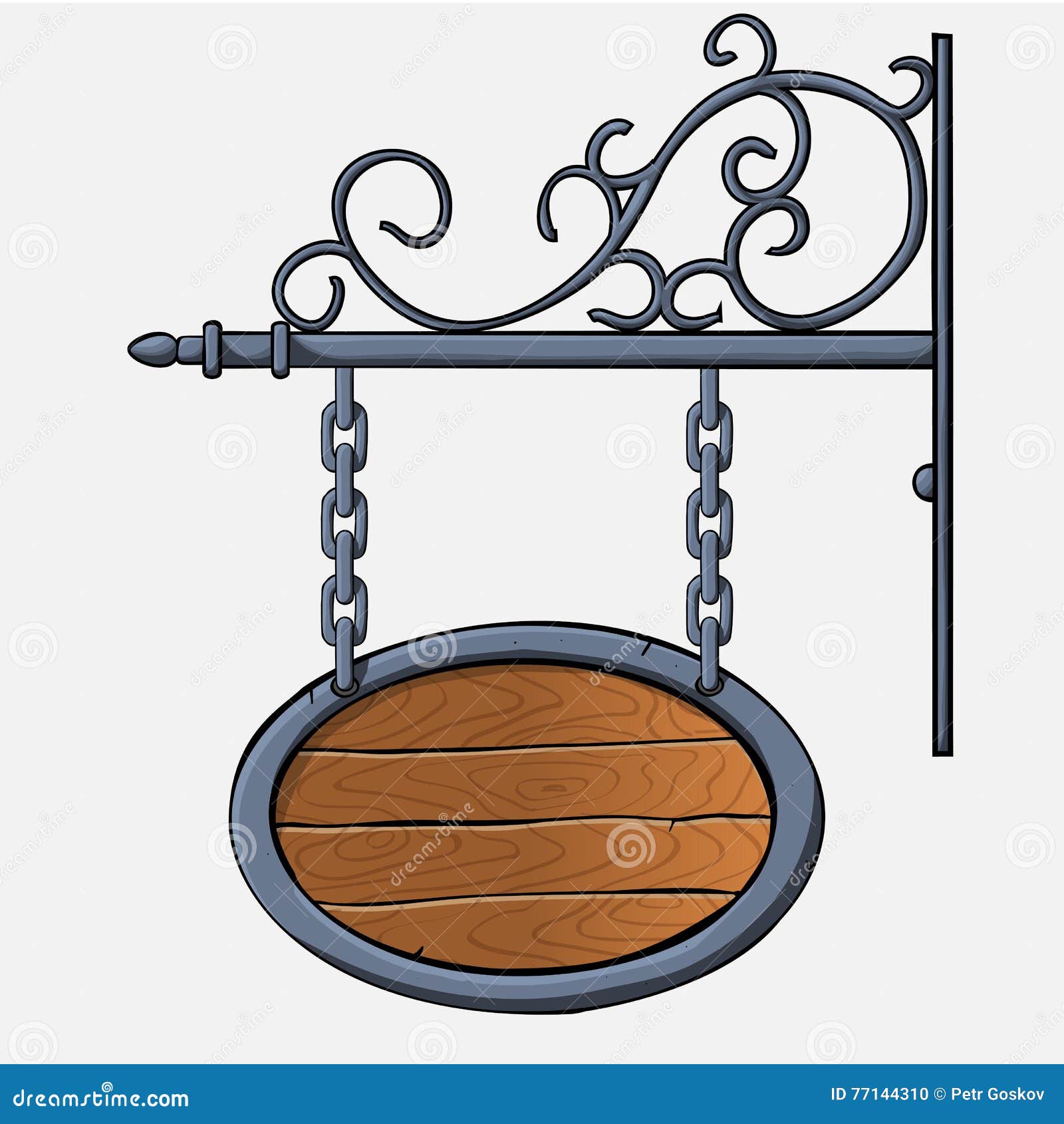 Medieval wood sign stock vector. Illustration of blank - 77144310