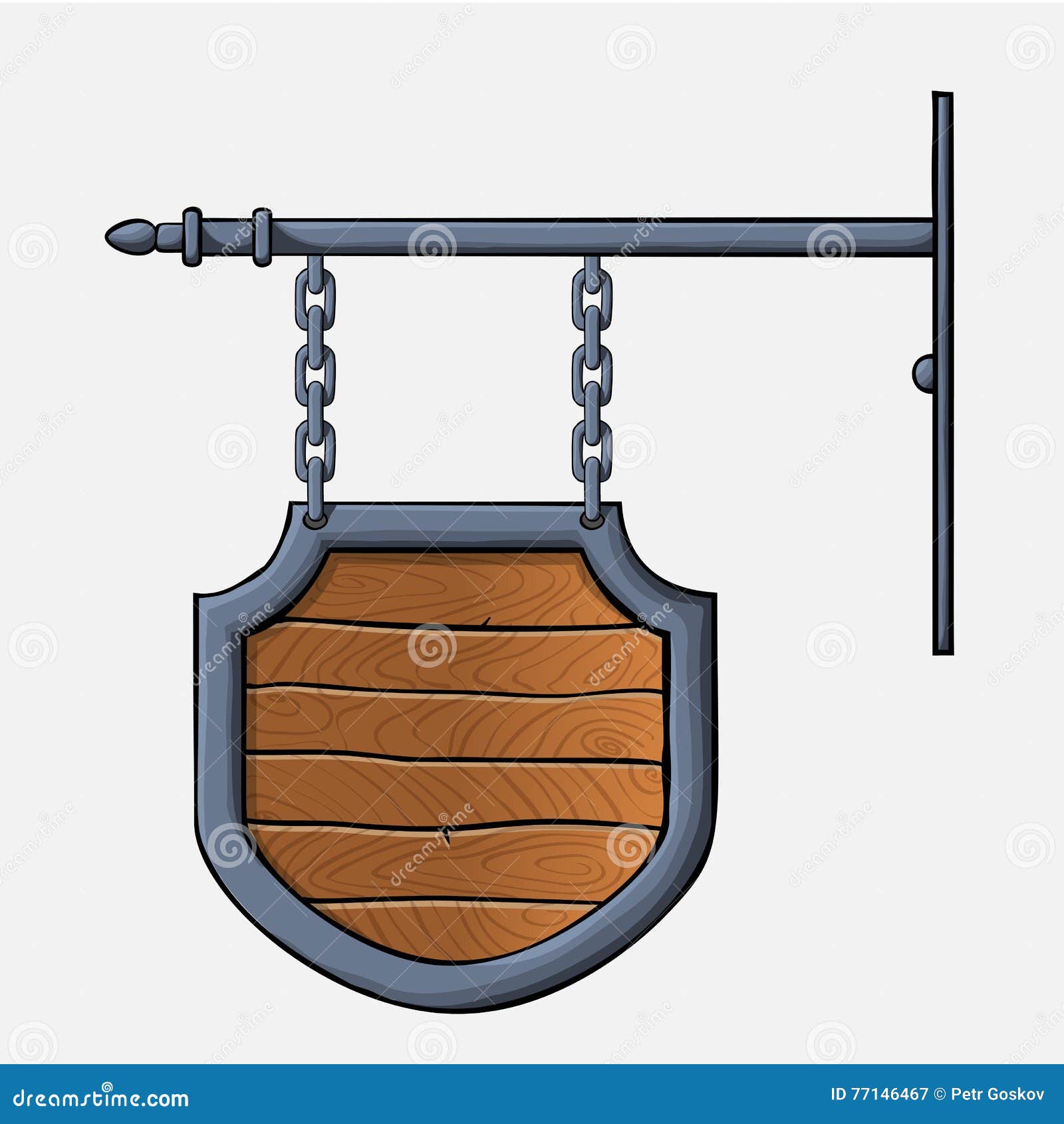 Medieval wood sign stock vector. Illustration of frame - 77146467