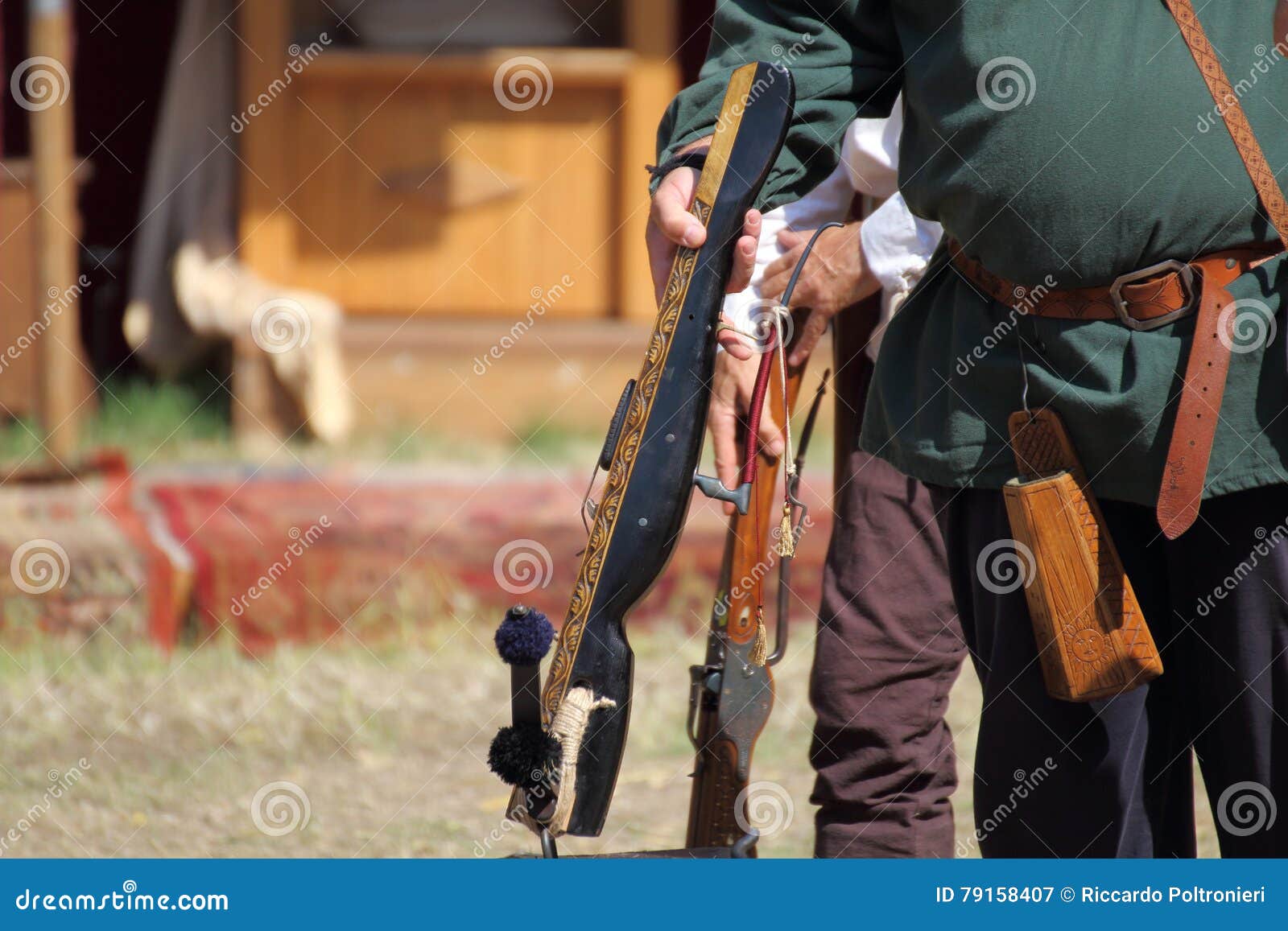 Medieval Wooden Crossbow in Exibition Stock Image - Image of ancient ...