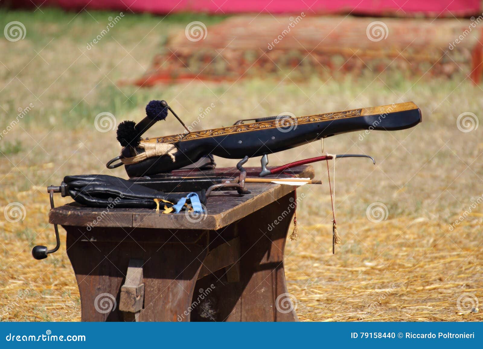 Medieval Wooden Crossbow in Exibition Stock Photo - Image of arbalest ...