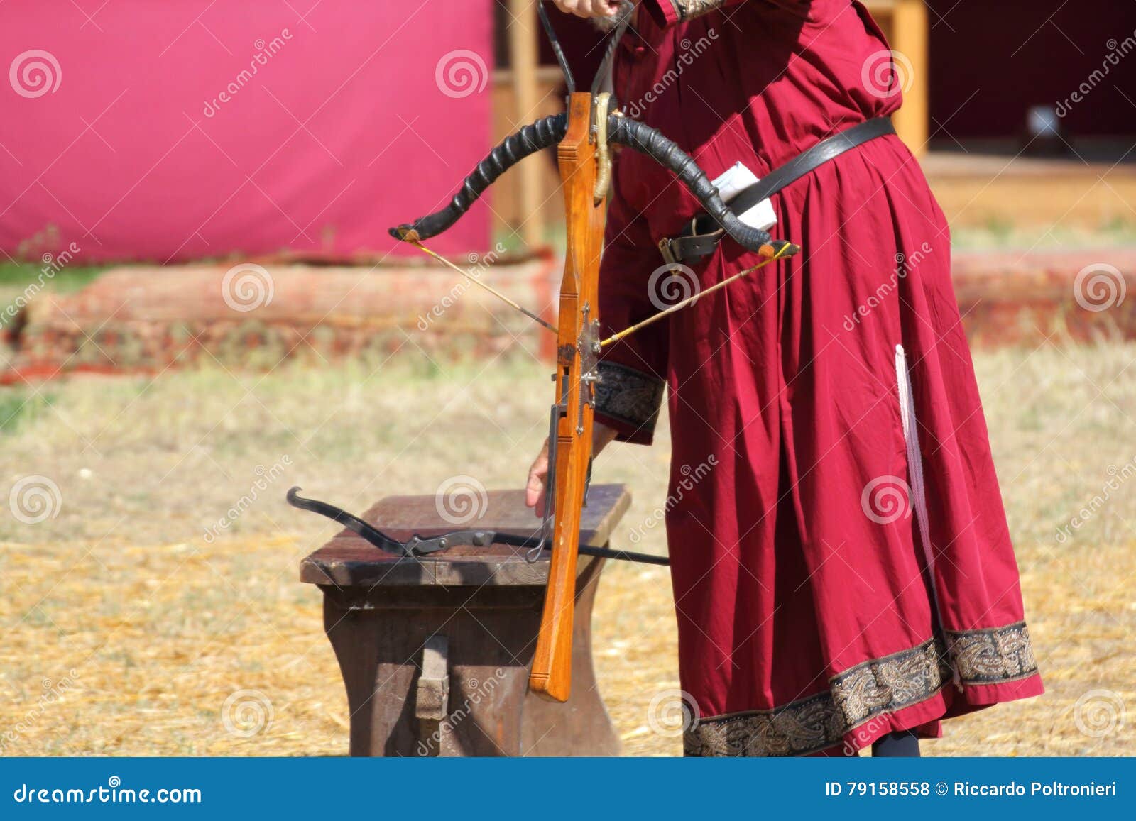 Medieval Wooden Crossbow in Exibition Stock Photo - Image of military ...
