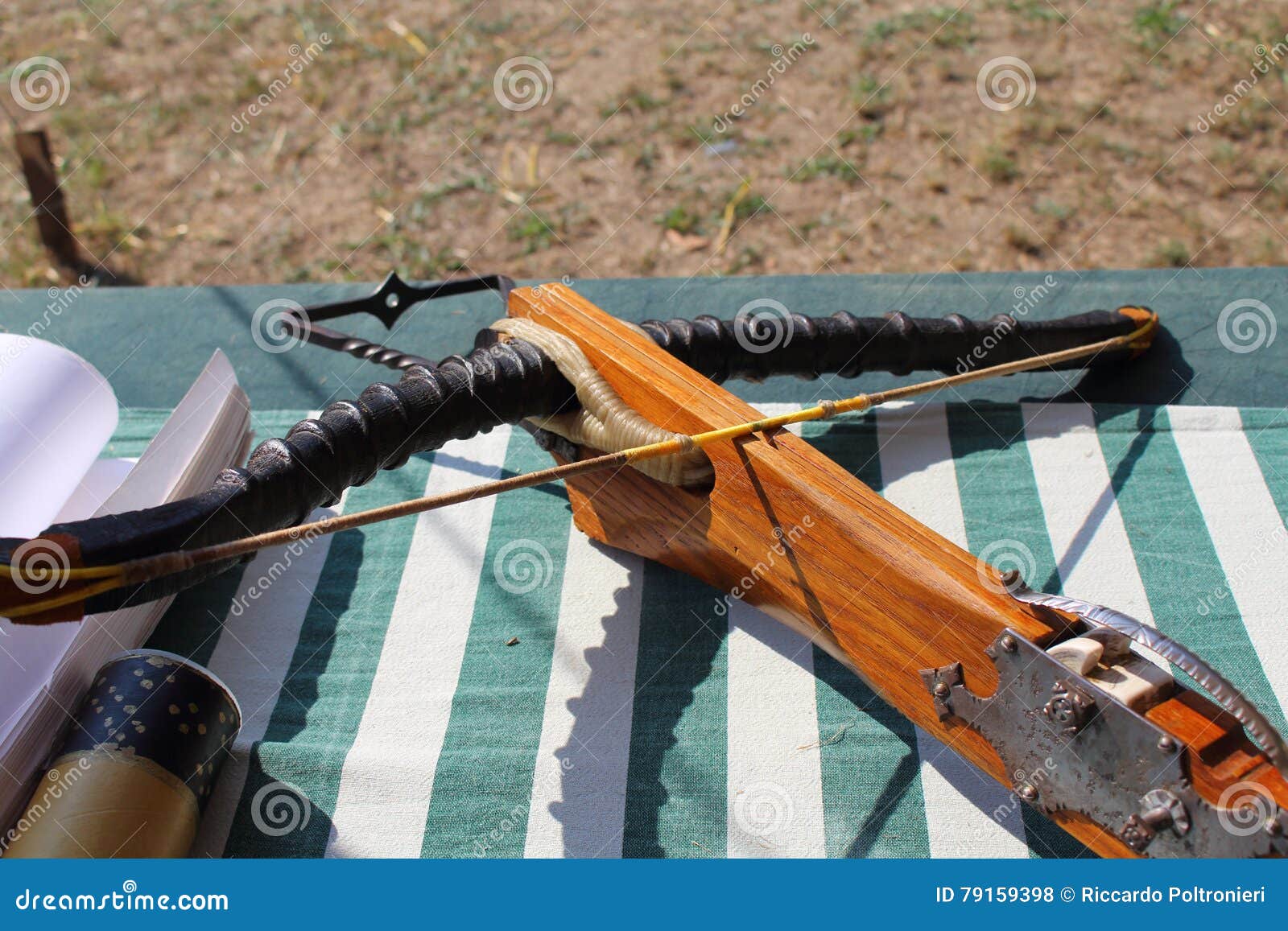 Medieval Wooden Crossbow in Exibition Stock Photo - Image of handmade ...