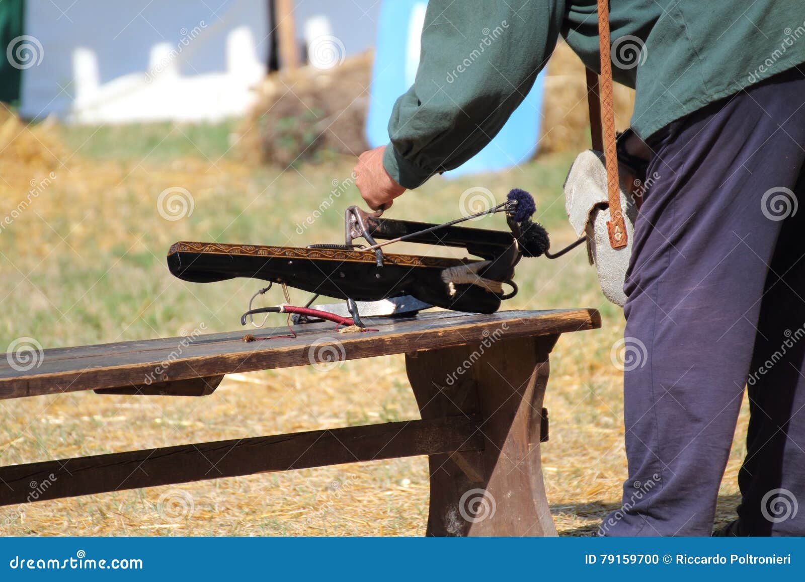 Medieval Wooden Crossbow in Exibition Stock Photo - Image of collection ...
