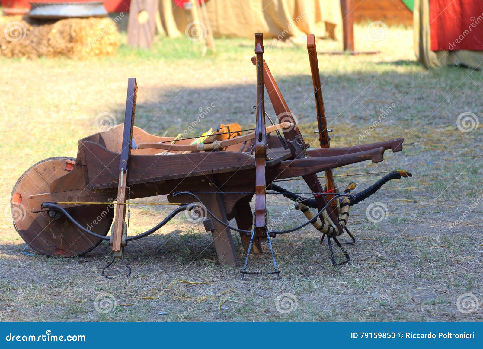 Medieval Wooden Crossbow in Exibition Stock Photo - Image of leather ...