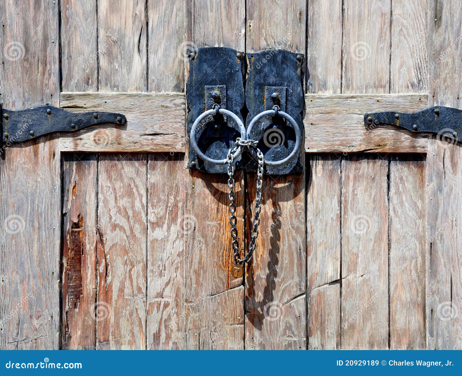 Medieval Wooden Door On Castle Antiquity Castle Iron Bolt Door Lock ...