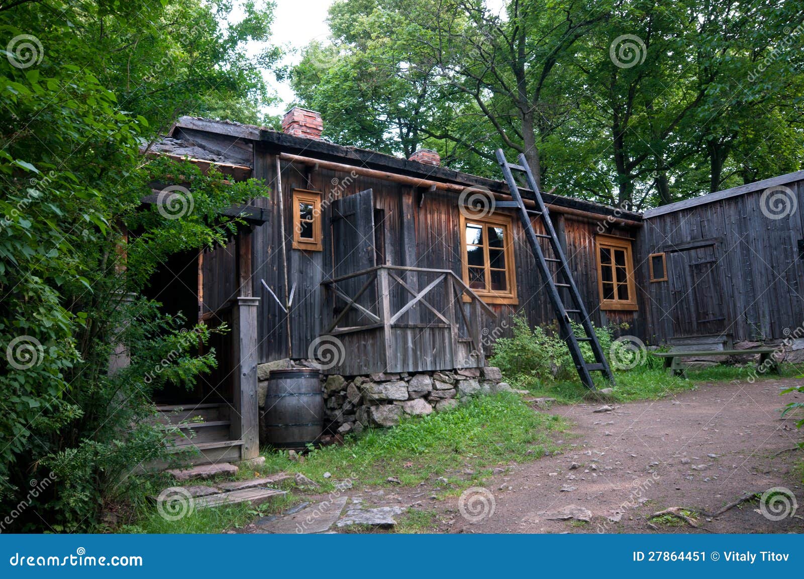 Medieval wooden house stock image. Image of ethnological - 27864451