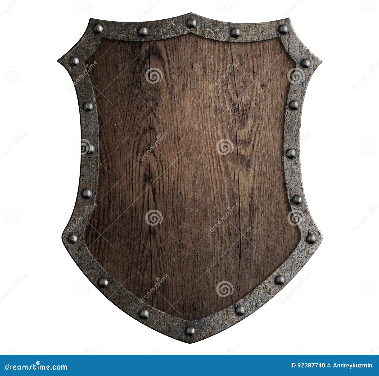 Medieval Wooden Shield On Castle Gate 3d Illustration Royalty-Free ...