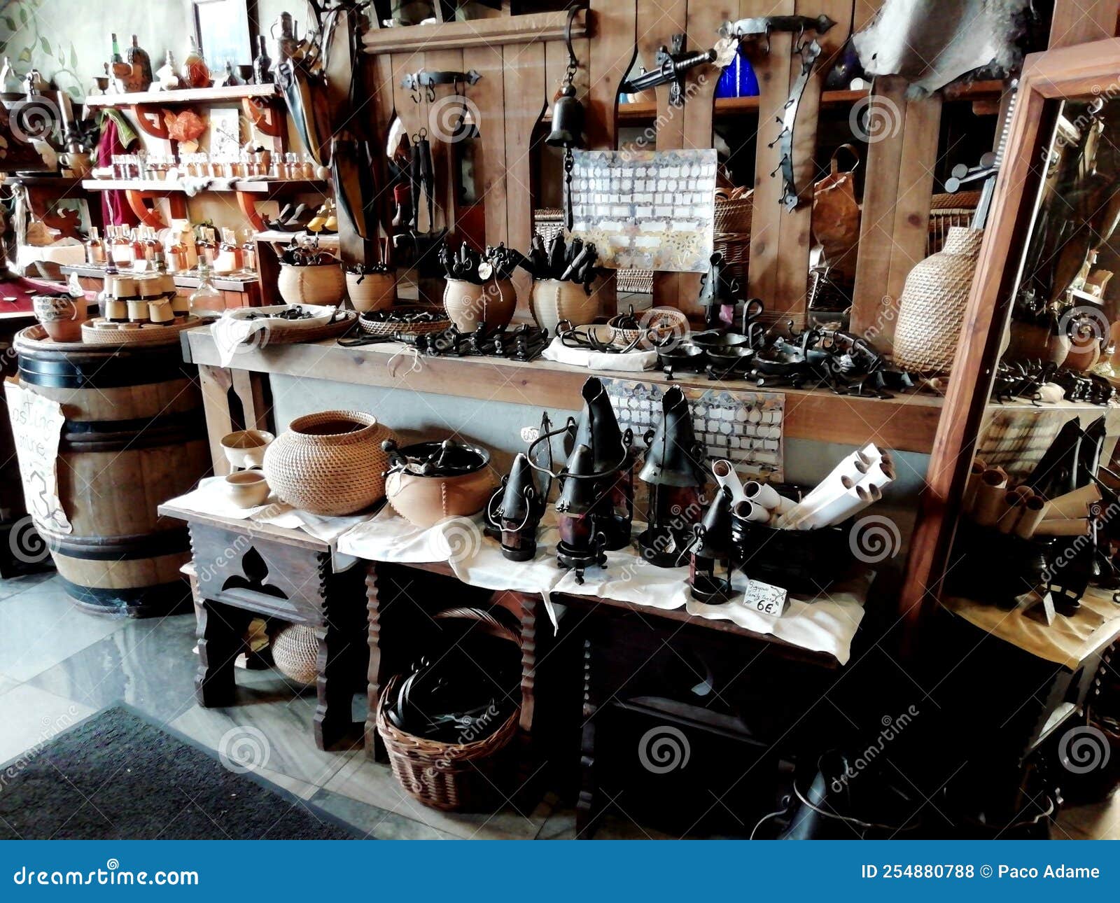 Medieval Workshop and Restaurant, Medieval Items Collection Stock Photo ...