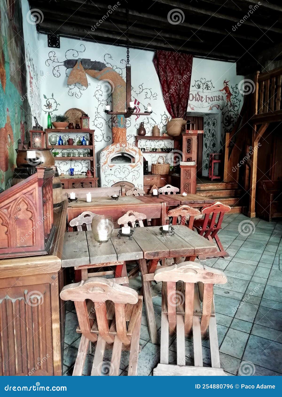 Medieval Workshop and Restaurant, Medieval Items Collection Editorial ...