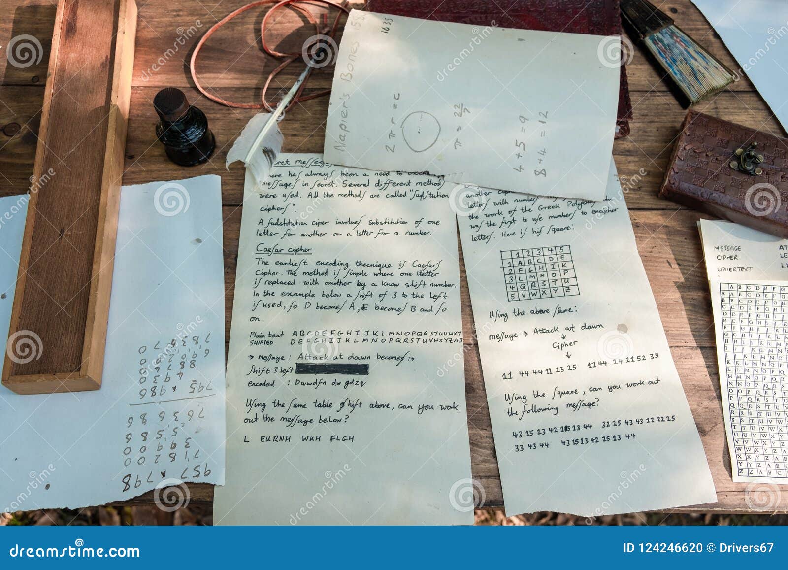 Medieval Writing. Tools for Ancient Writing Stock Photo - Image of ...