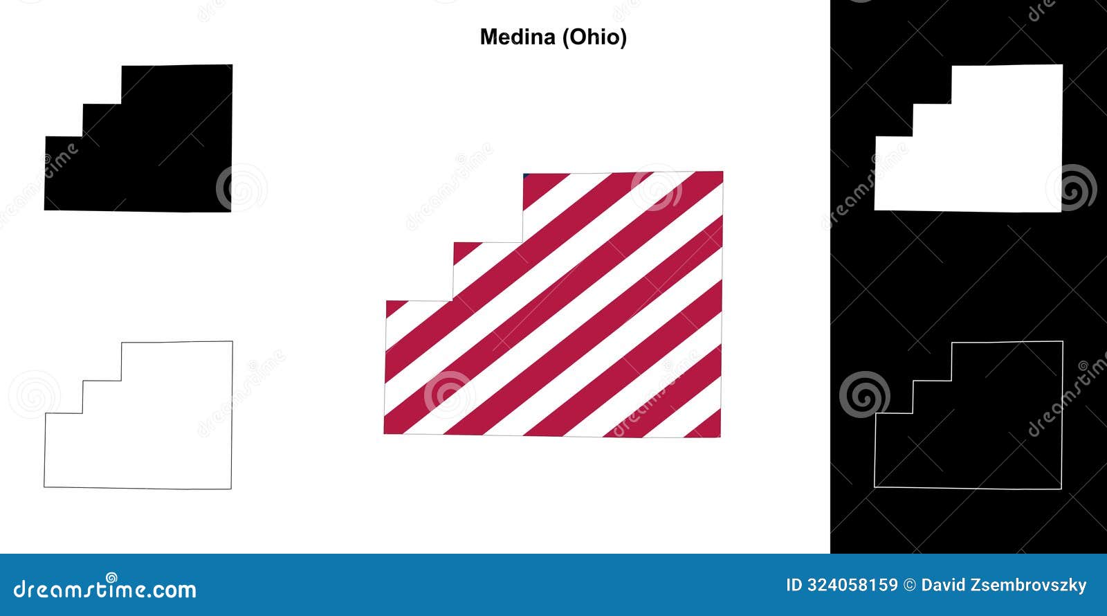 Medina outline map stock illustration. Illustration of boundary - 324058159