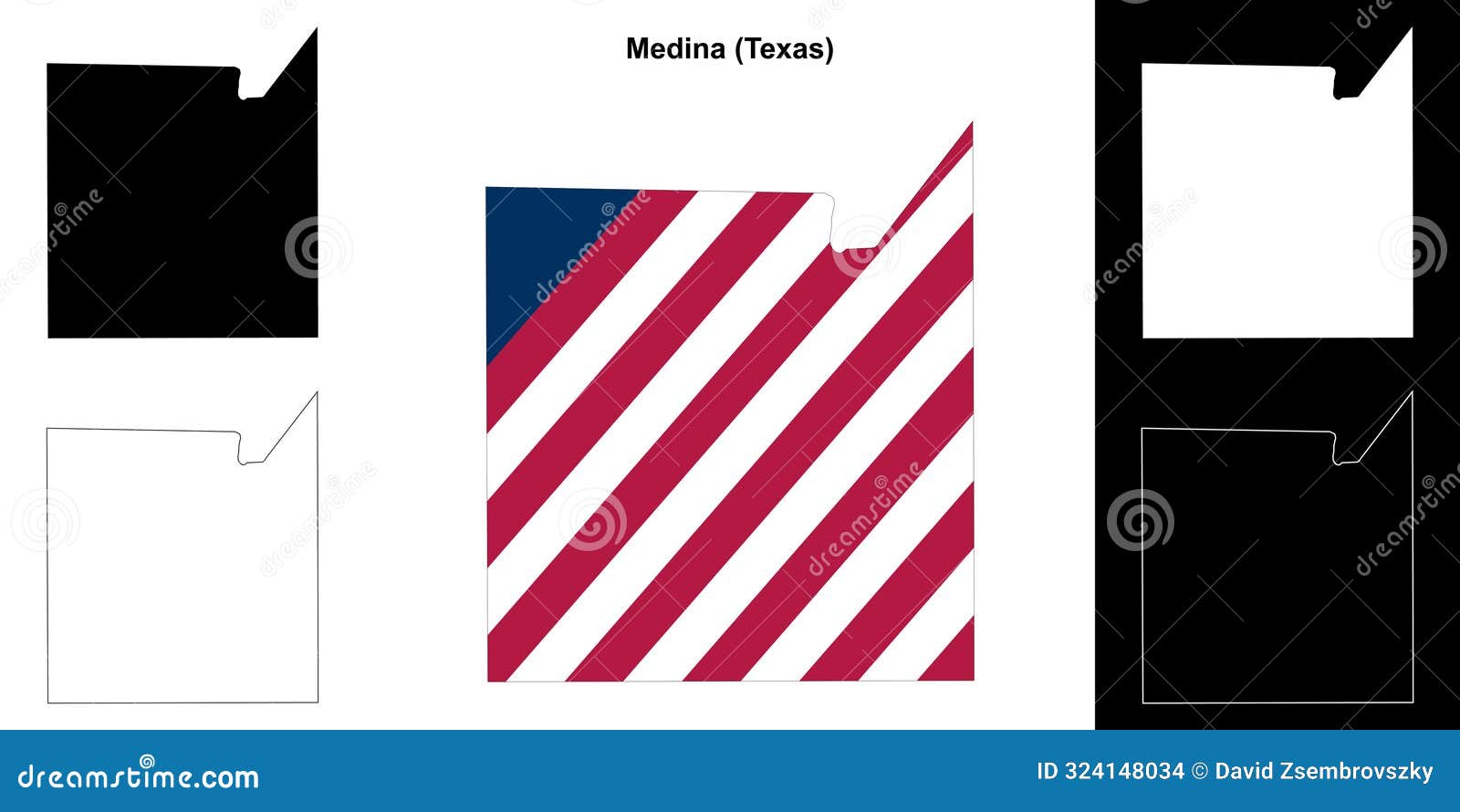 Medina outline map stock illustration. Illustration of counties - 324148034