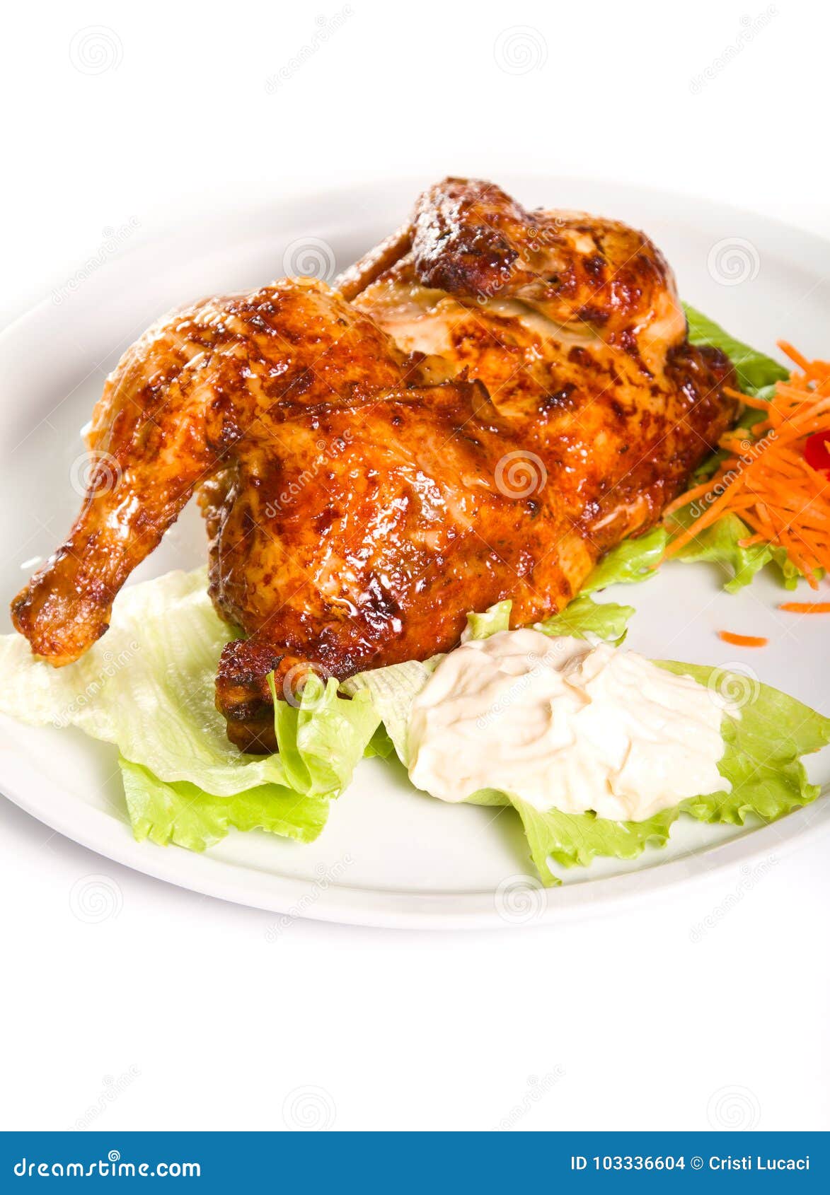 Medio pollo foto de archivo. Imagen de alimento, grilled - 103336604