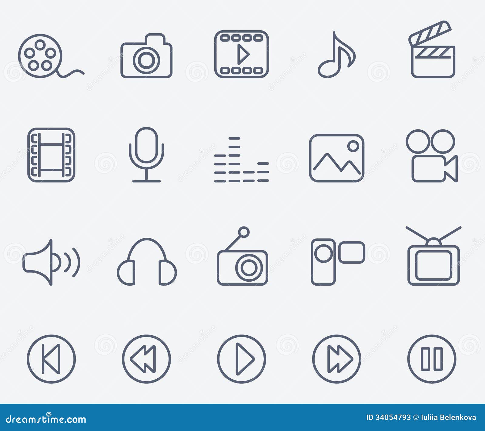 Medios iconos ilustración del vector. Ilustración de medio - 34054793