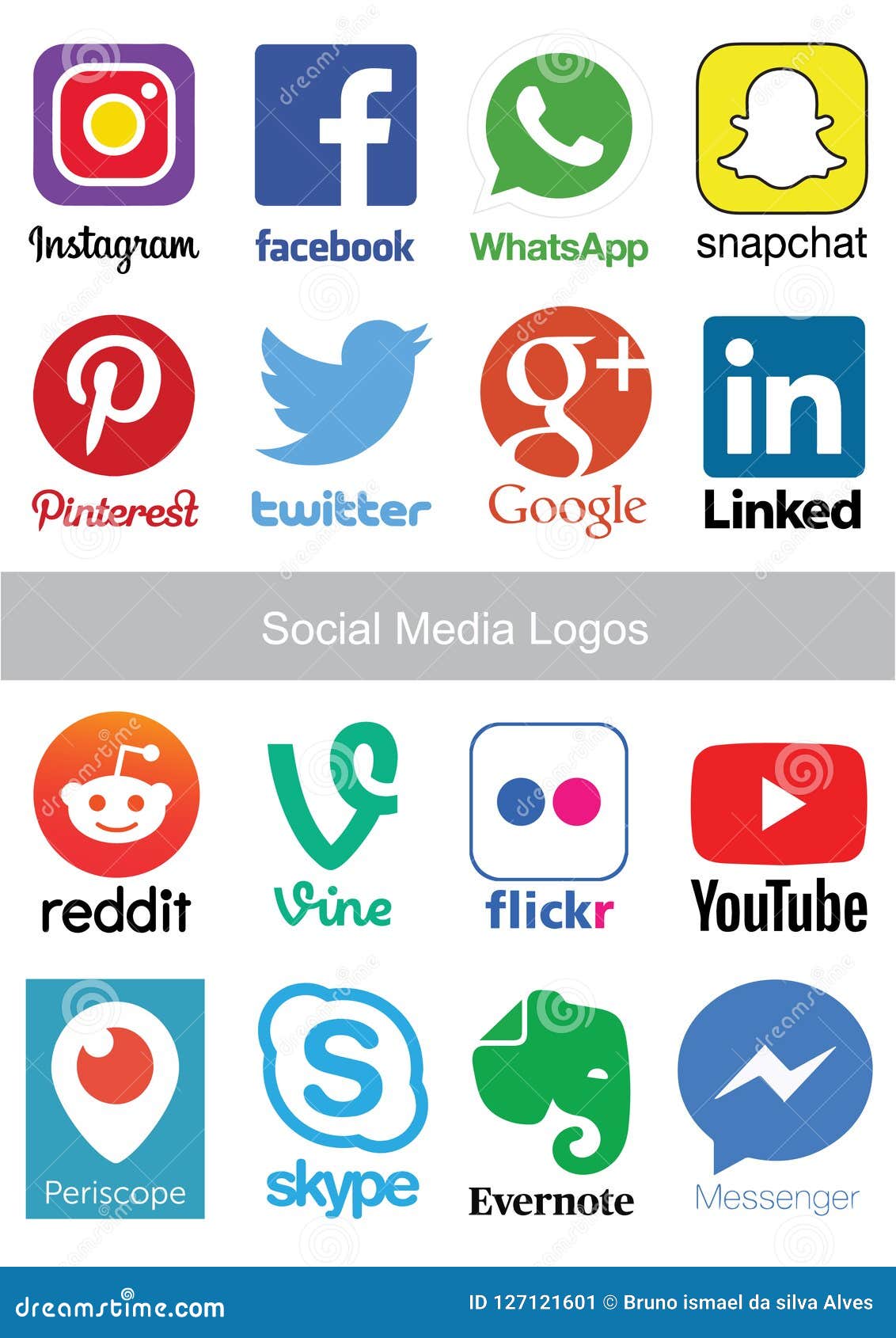 Medios Logotipos Sociales, Ejemplo Del Vector Foto editorial ...