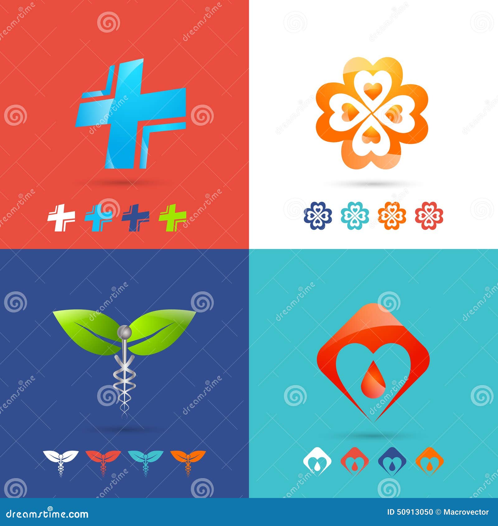 Medisch Logo Set vector illustratie. Illustration of ontwerp - 50913050