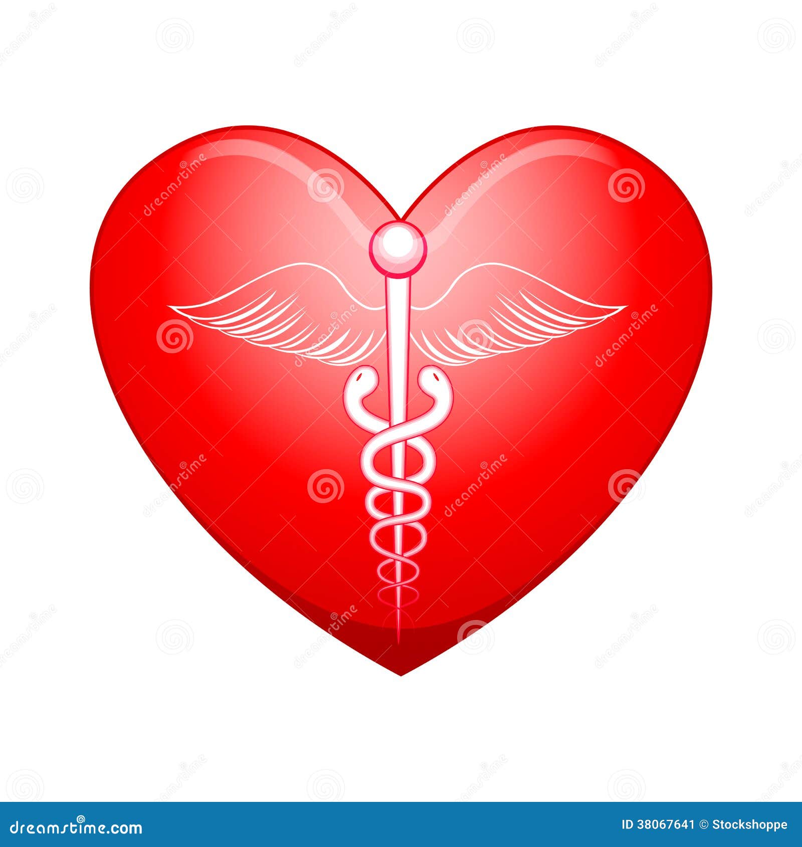 Medisch symbool op Hart vector illustratie. Illustration of gezondheid ...