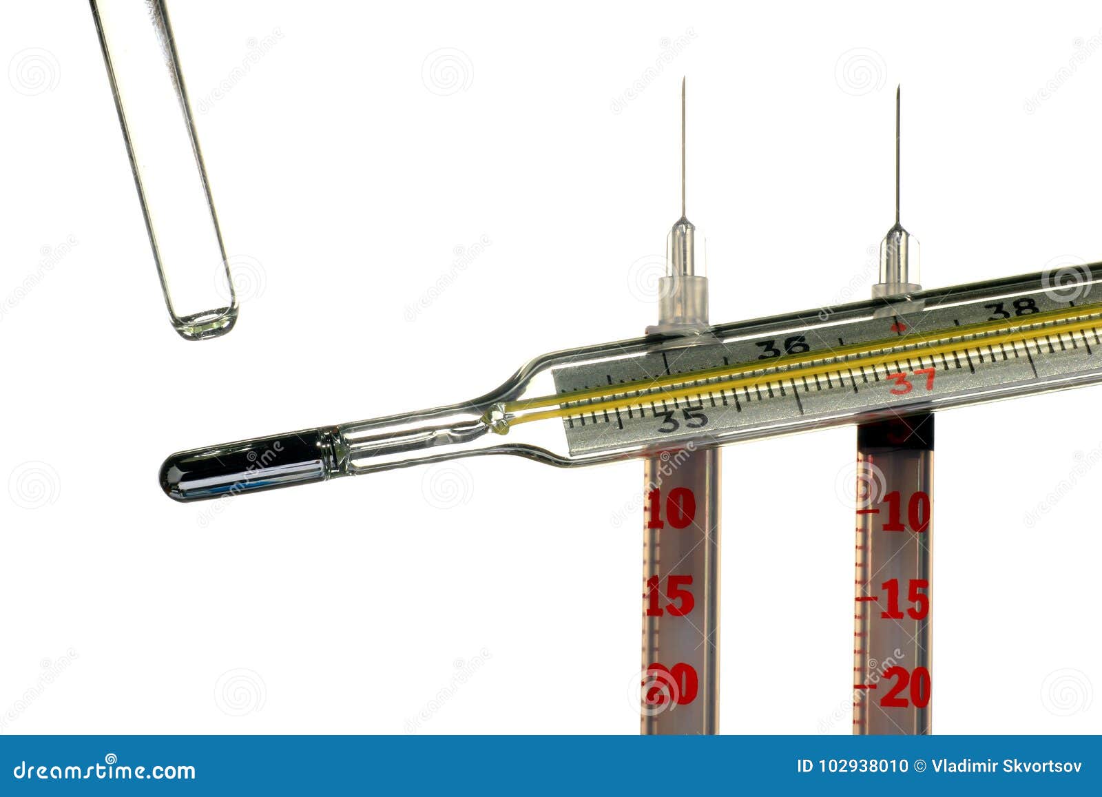 Medische Kwikthermometer, Creatieve Reeks Stock Foto - Image of kwik ...
