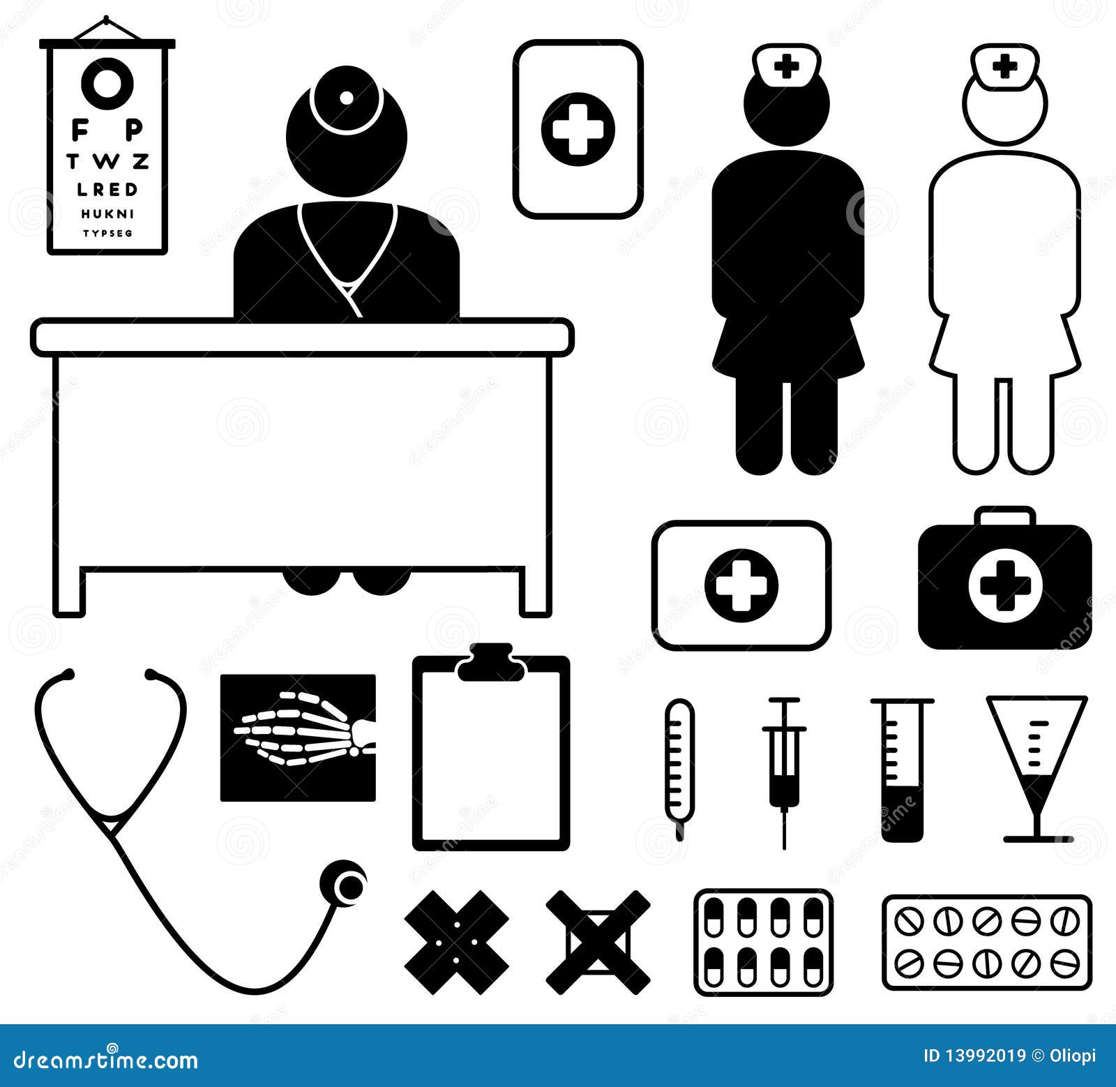 Medische pictogrammen vector illustratie. Illustration of element ...