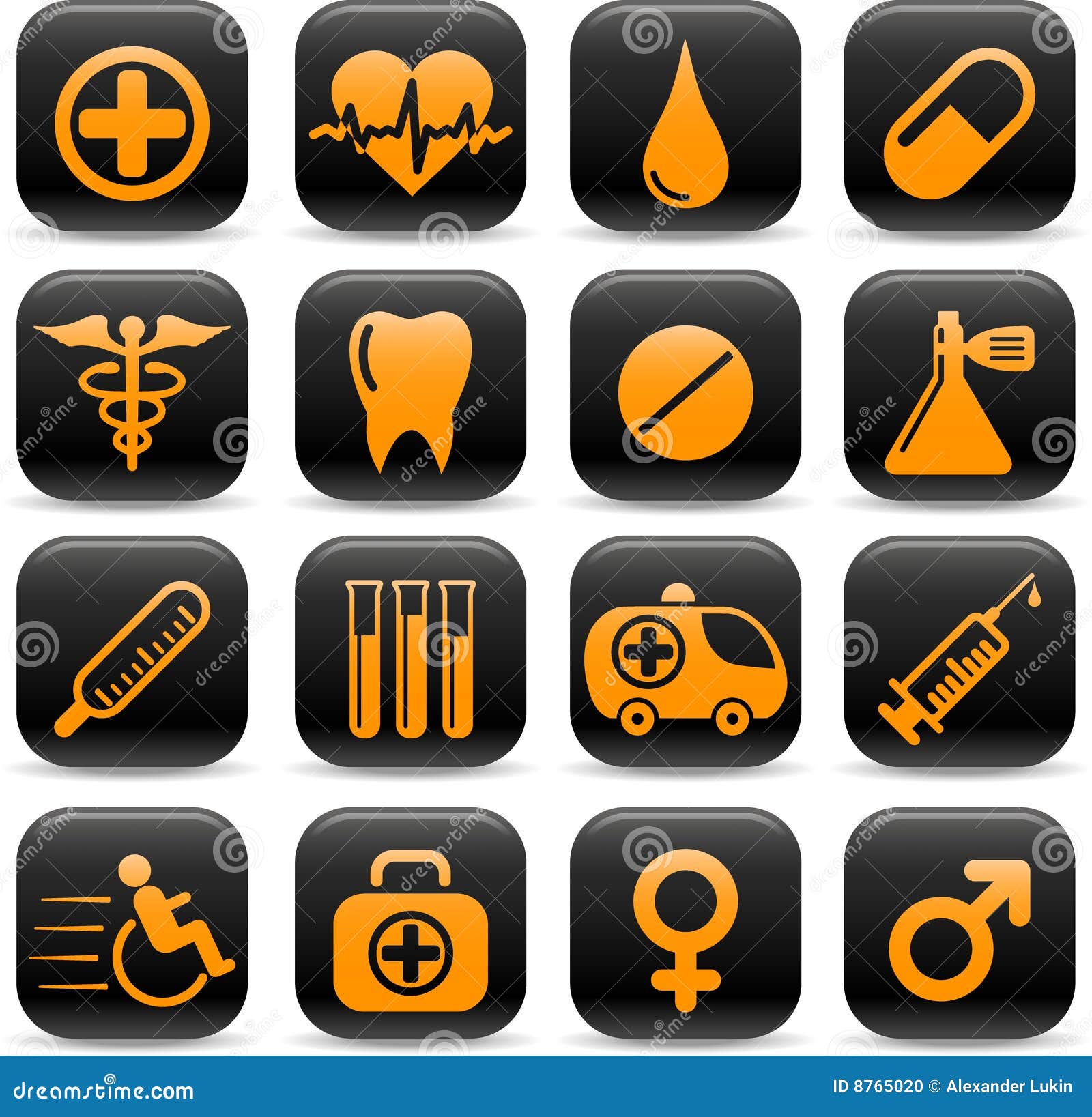 Medische pictogrammen vector illustratie. Illustration of geneeskunde ...