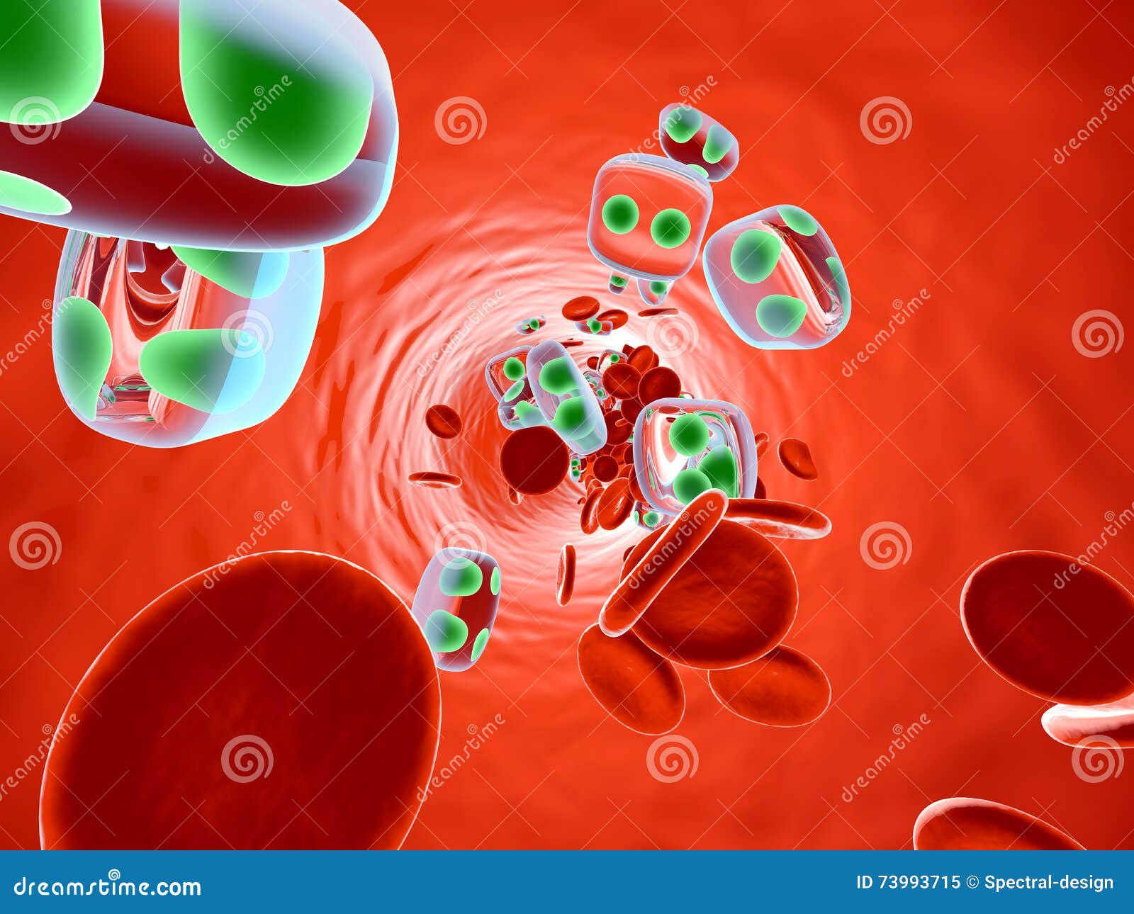 Medische Substanties Die in De Bloedsomloop Drijven Stock Illustratie ...