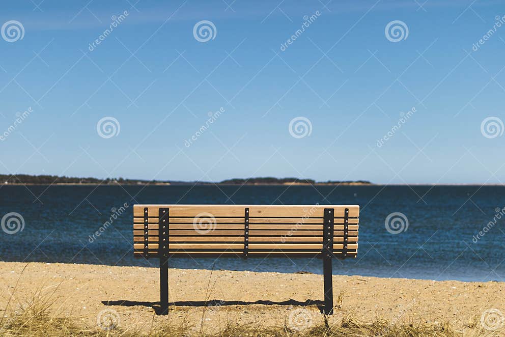Meditating on a Bench Across the Ocean Stock Photo - Image of nature ...