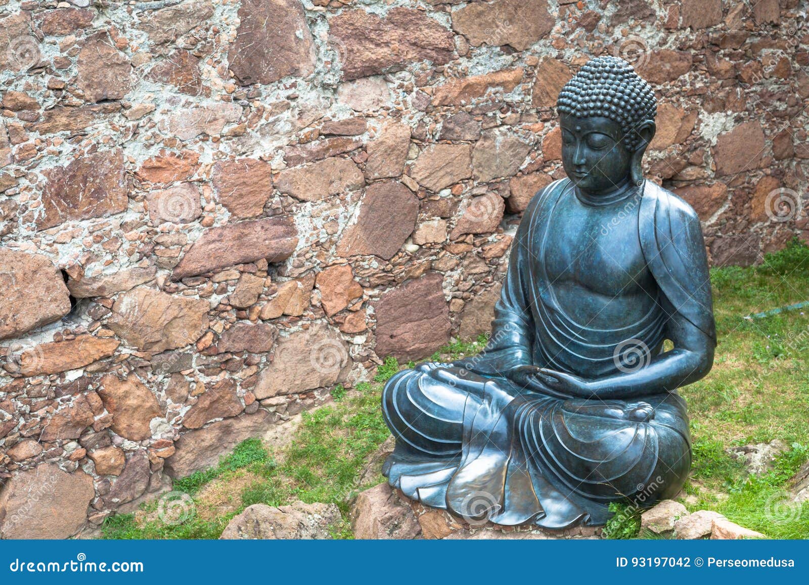 Meditating Buddha Statue stock photo. Image of asia, religion - 93197042