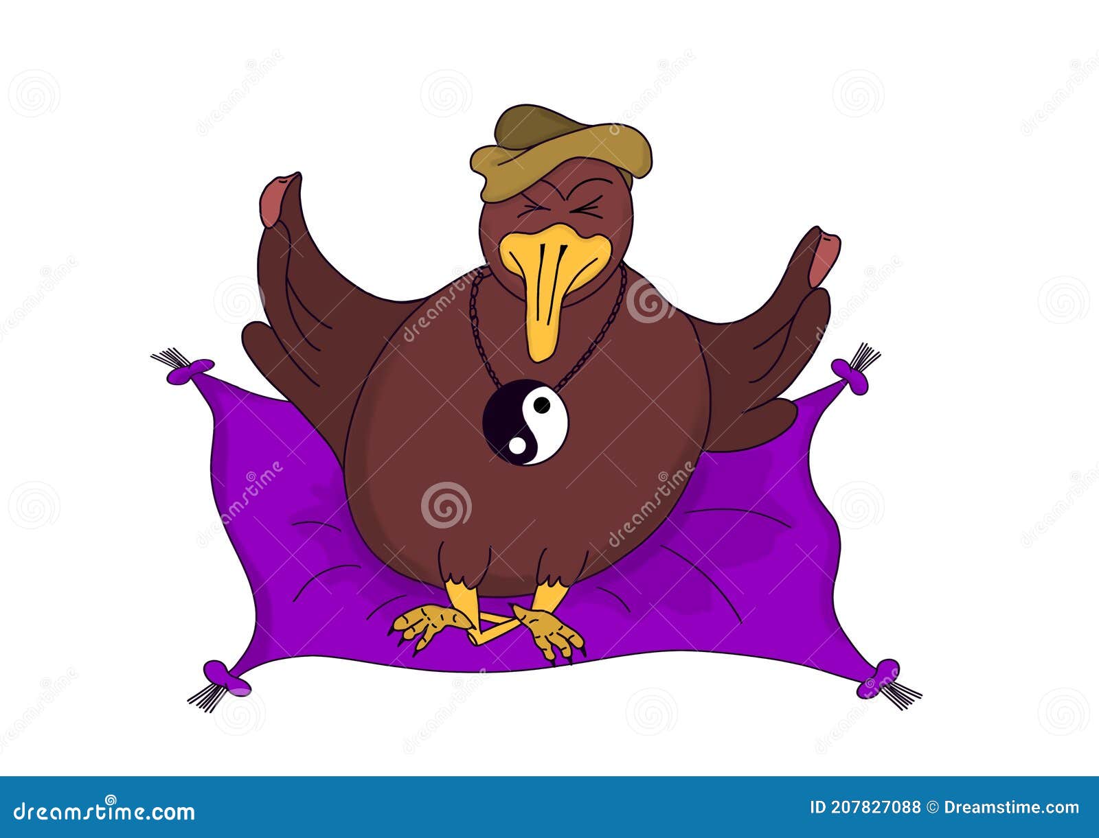 Meditating Chicken stock illustration. Illustration of yoga - 207827088