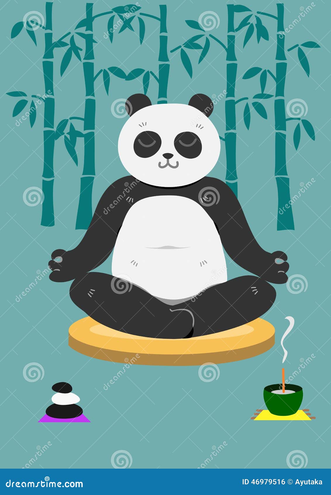 Meditating panda stock vector. Illustration of meditating - 46979516