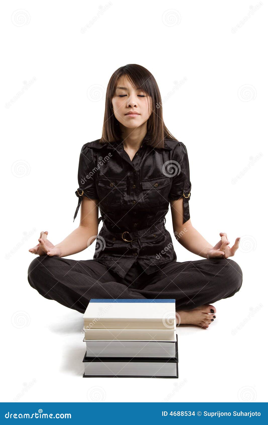 Meditating student stock photo. Image of female, copyspace - 4688534