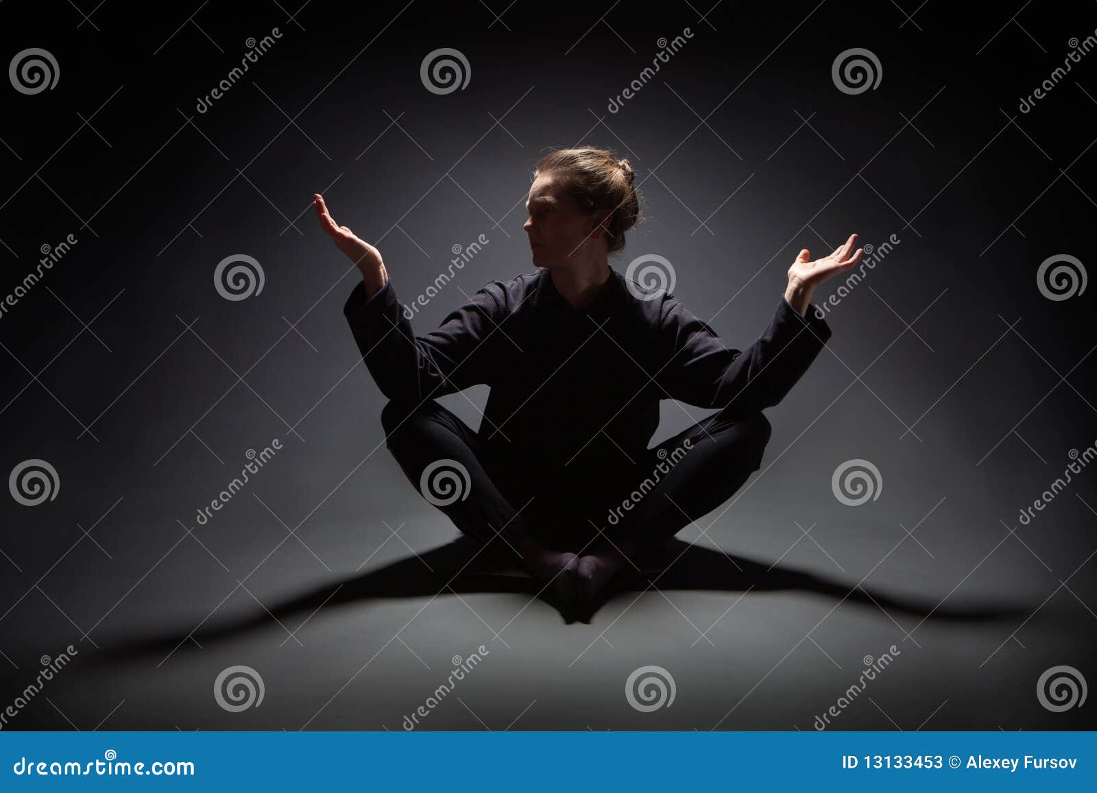 Meditating woman stock image. Image of shadow, woman - 13133453
