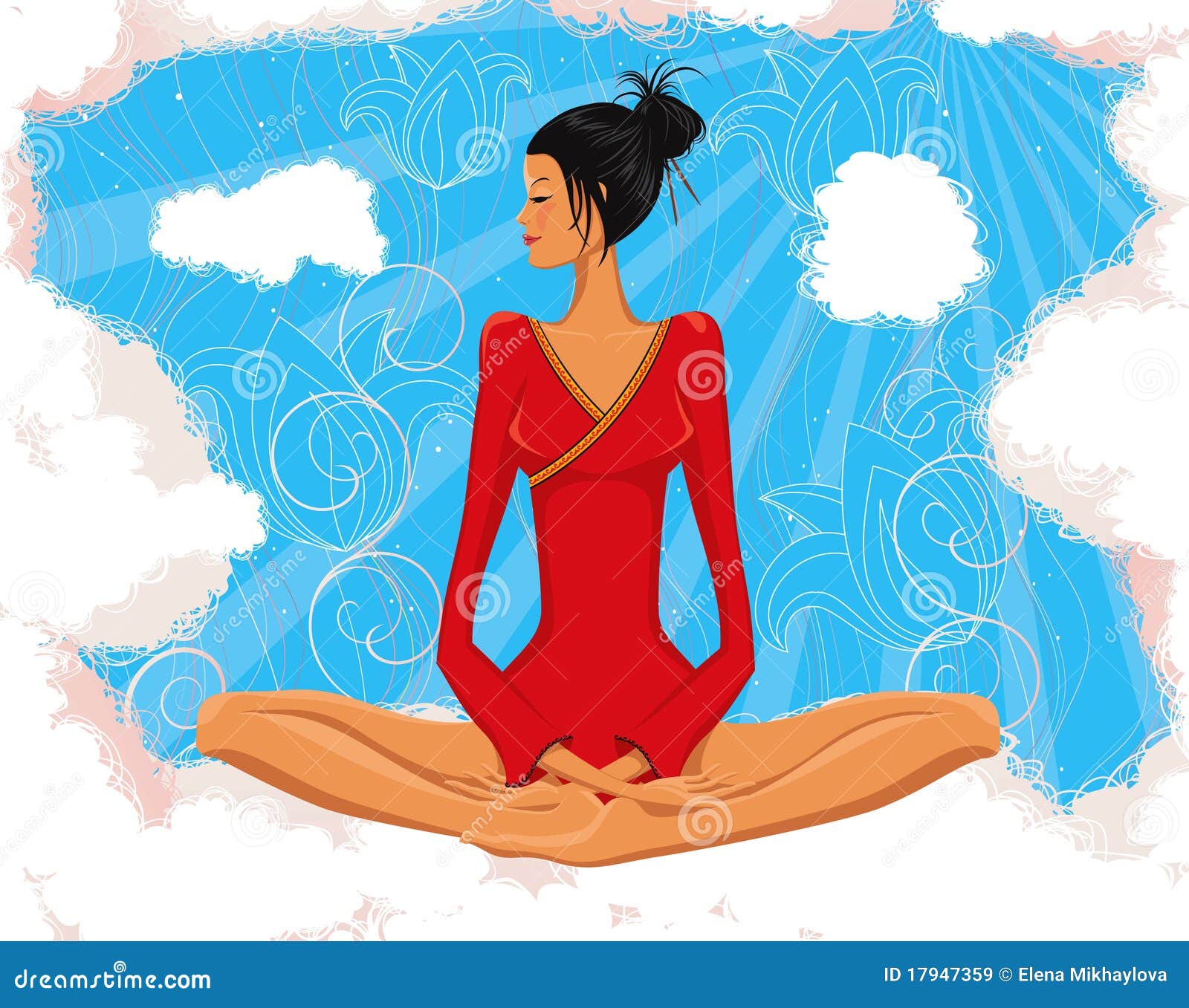 Meditation stock vector. Illustration of cloud, contemplation - 17947359