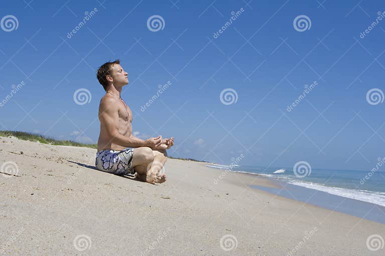 Meditation stock image. Image of pray, beach, male, yoga - 2848227