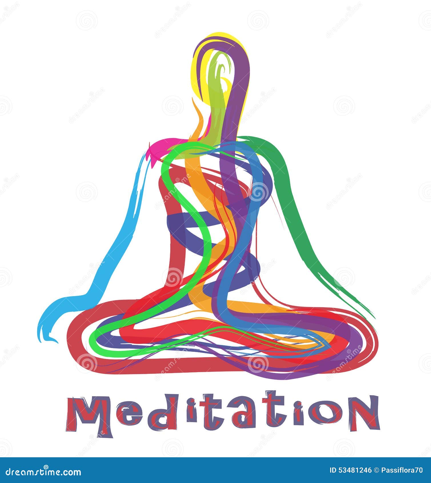 Meditation stock vector. Illustration of relaxation, peace - 53481246