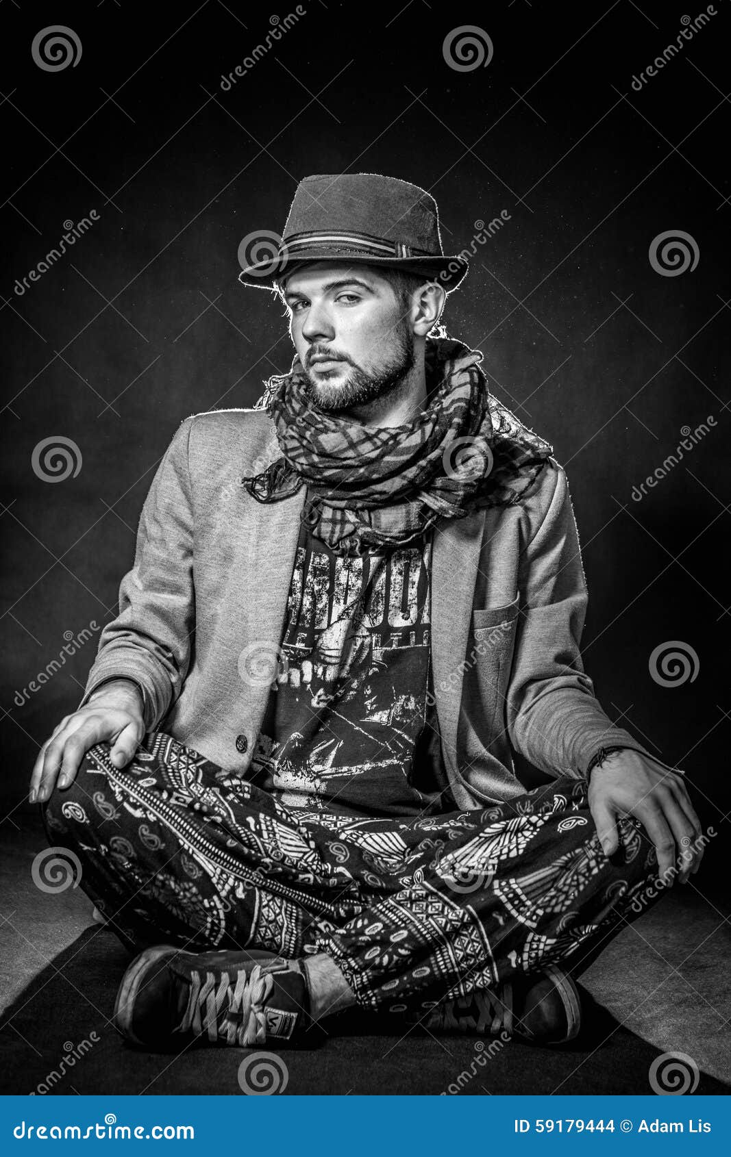 Meditation stock photo. Image of meditates, scarf, stylish - 59179444