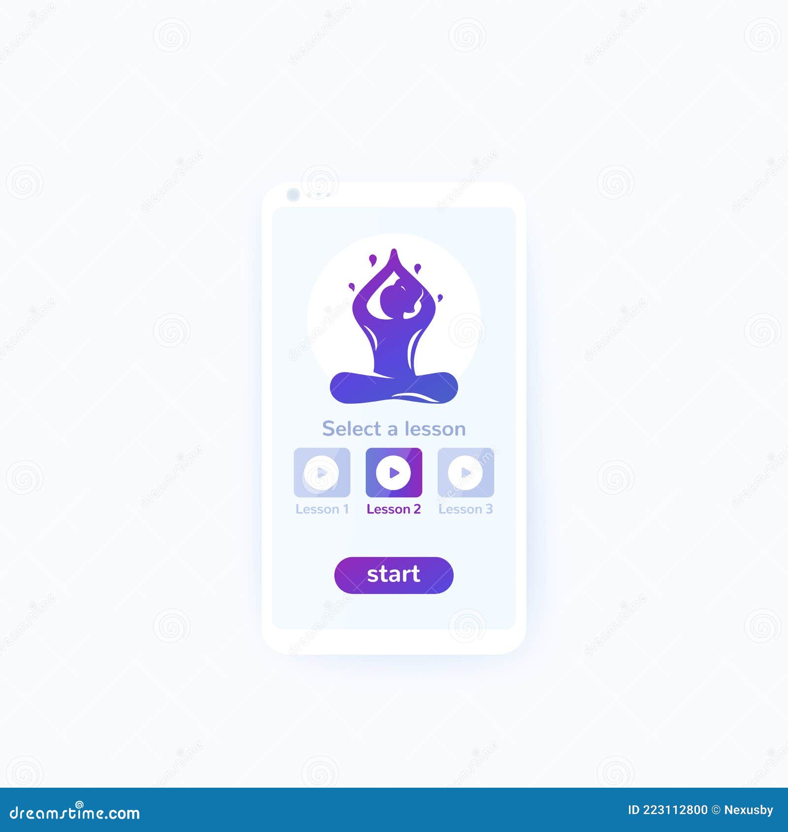 Meditation App, Ui Design Vector Stock Vector - Illustration of icon ...