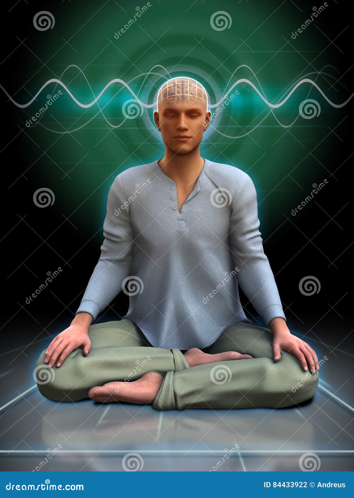 Meditation brainwaves stock illustration. Illustration of healthcare ...