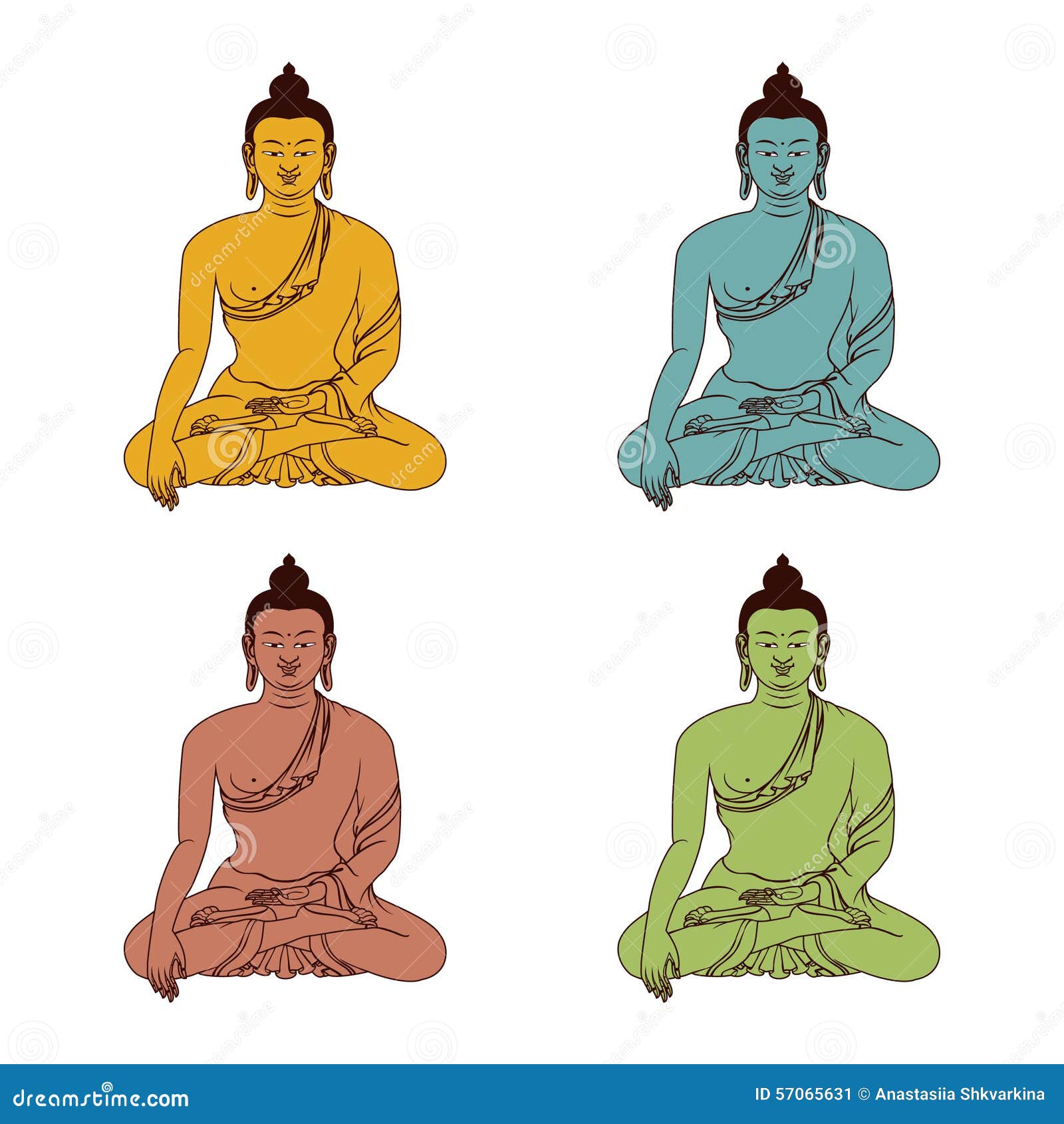 Meditation Buddha stock vector. Illustration of meditation - 57065631