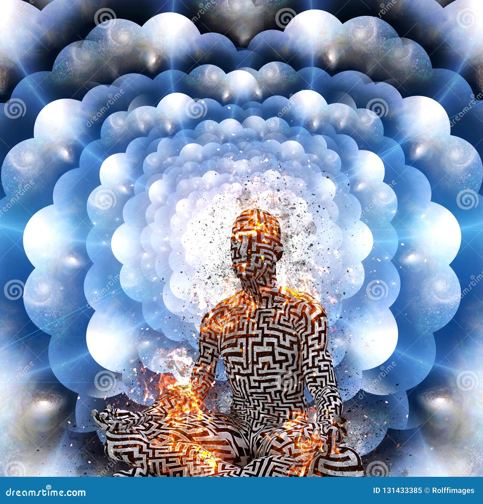 Meditation. Multi Layered Spaces Stock Illustration - Illustration of ...