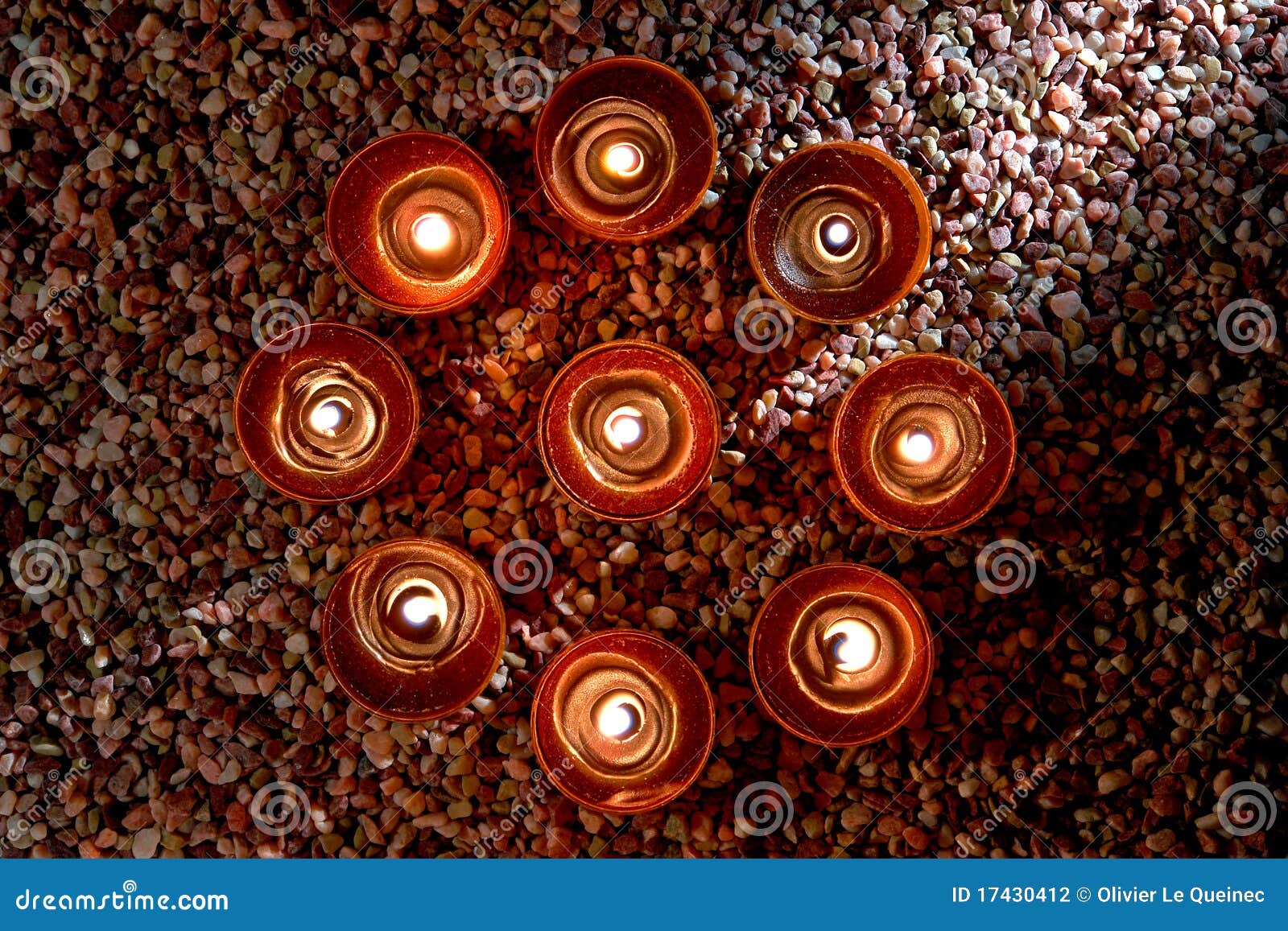 Meditation Candles Burning in Spiritual Circle Stock Photo - Image of ...